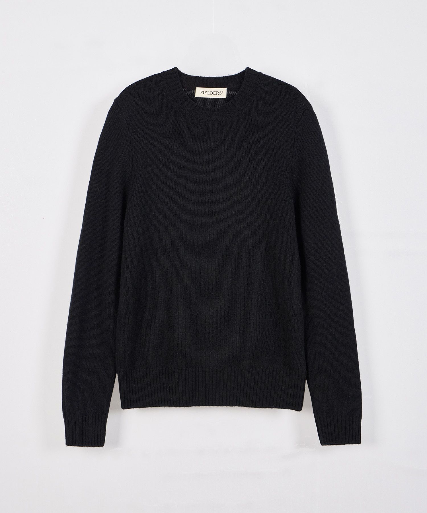 MUSINSA公式 | FIELDERS CASHMERE BLEND WOOL CREW NECK KNIT BLACK