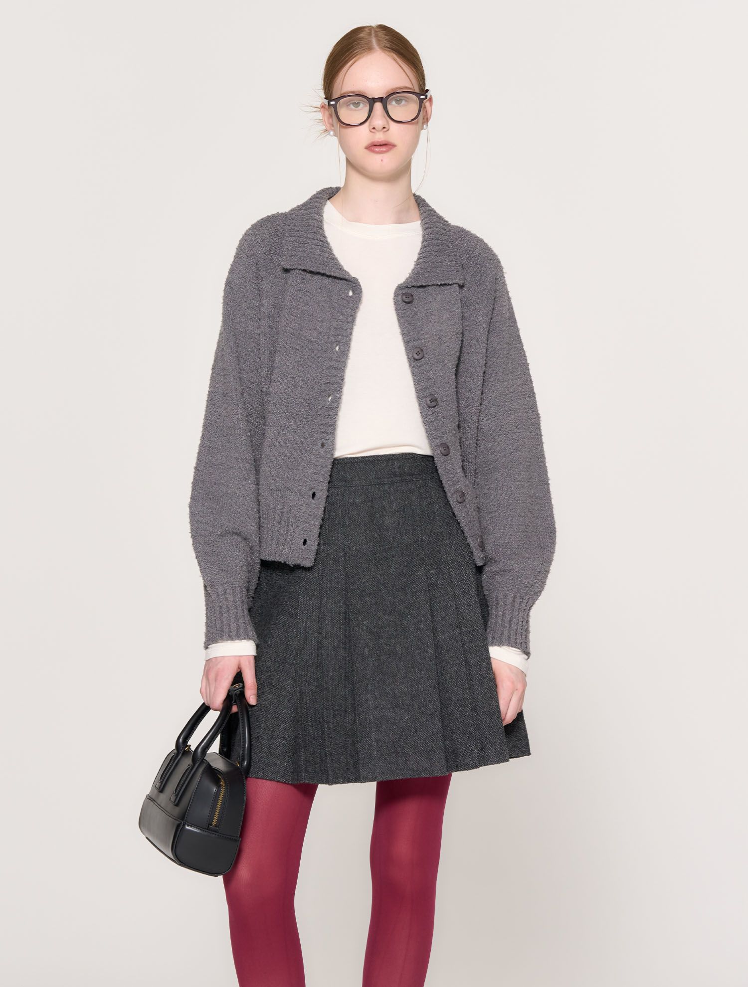 MUSINSA | GENERAL IDEA Buckle Raglan Collar Cardigan [GREY] / WBD3L04517