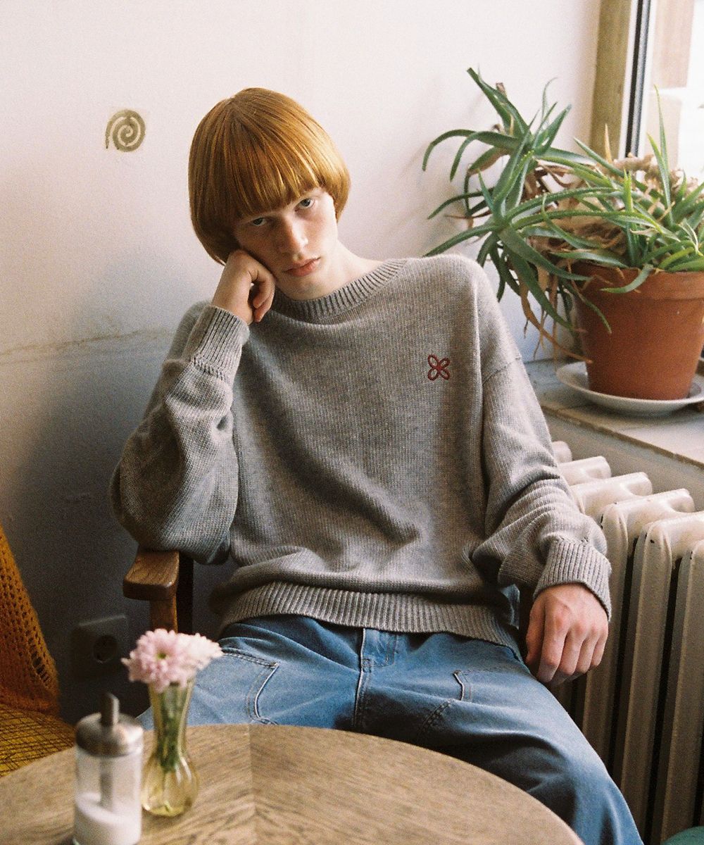 MUSINSA公式 | MARTIN PLAN Martin Symbol Crewneck Knit - GREY