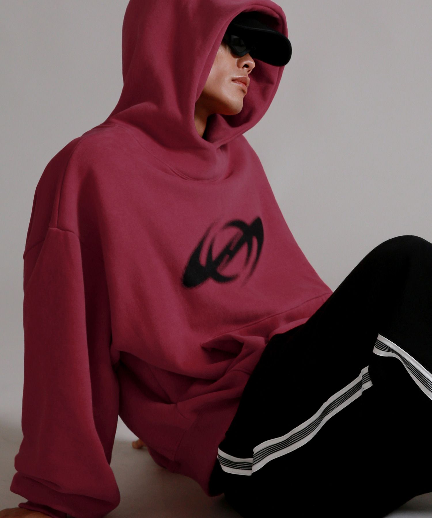 MUSINSA | LIKE THE MOST Effect Peach Skin Over Hoodie_Indie Pink