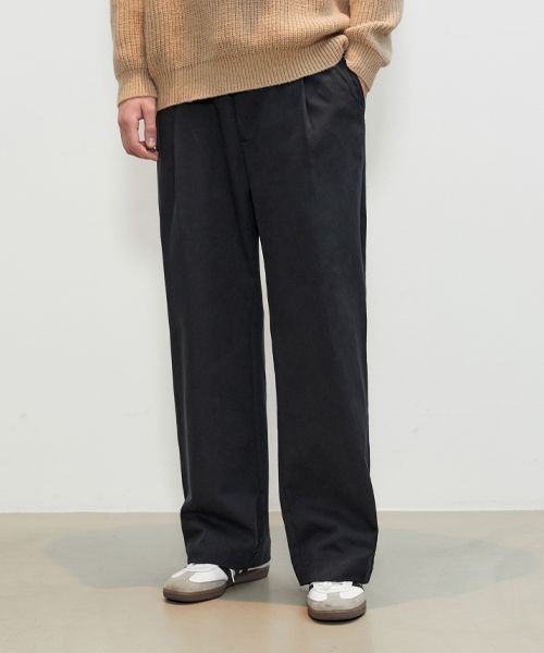 MUSINSA | VTWO Daily Wide Banding Cotton Pants_Black