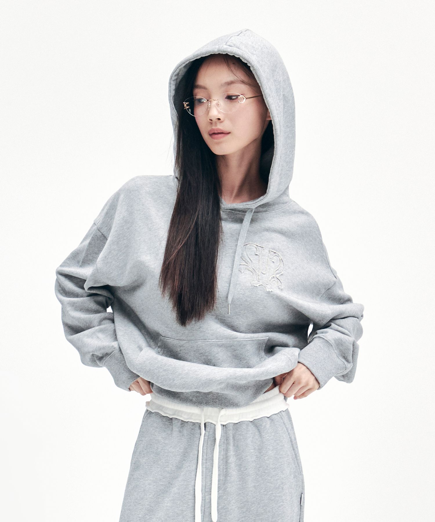 MUSINSA公式 | YOUHEE YOUHEE SYMBOL GRAPHIC HOODIE MELANGE GREY