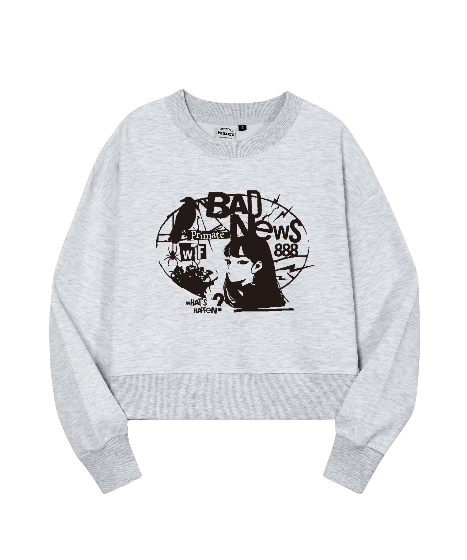 MUSINSA | PRIMATE WTF Crop Man to Man 6 COLORS