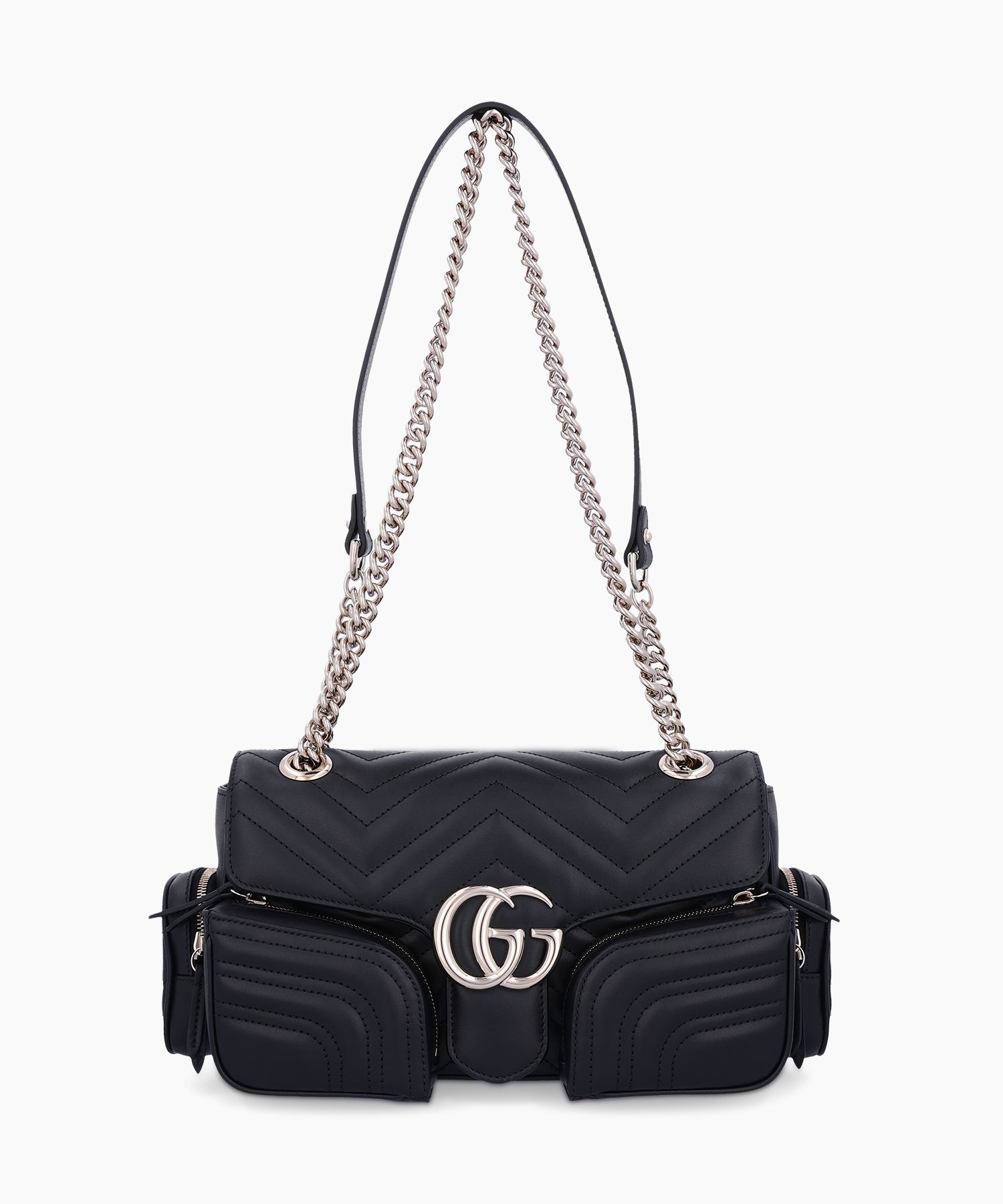 MUSINSA | GUCCI GG Marmont Small Multi Pocket Shoulder Bag - Black / 795228AADPJ1000