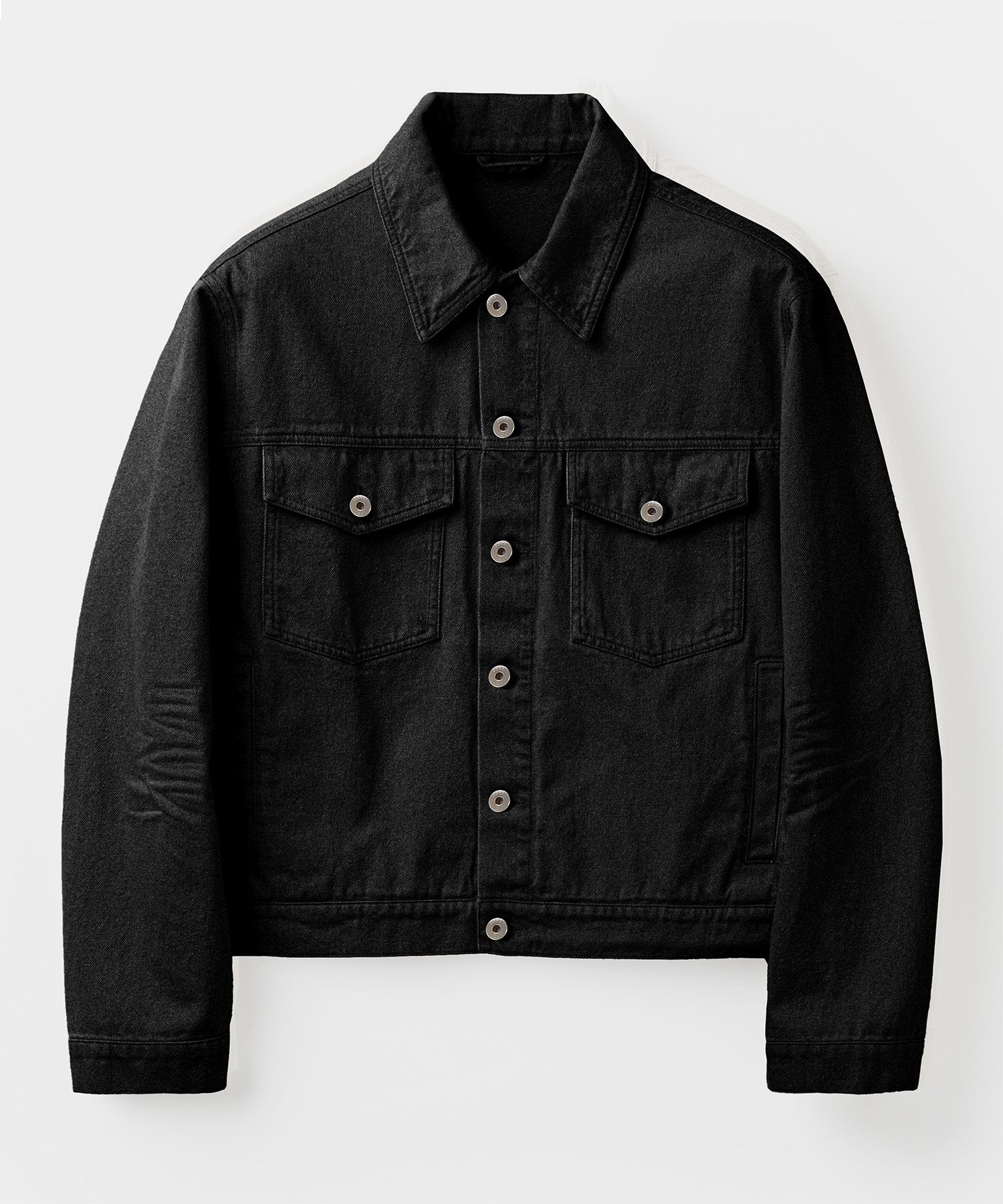 MUSINSA | COOR Embossed Washed Denim Trucker (Black)