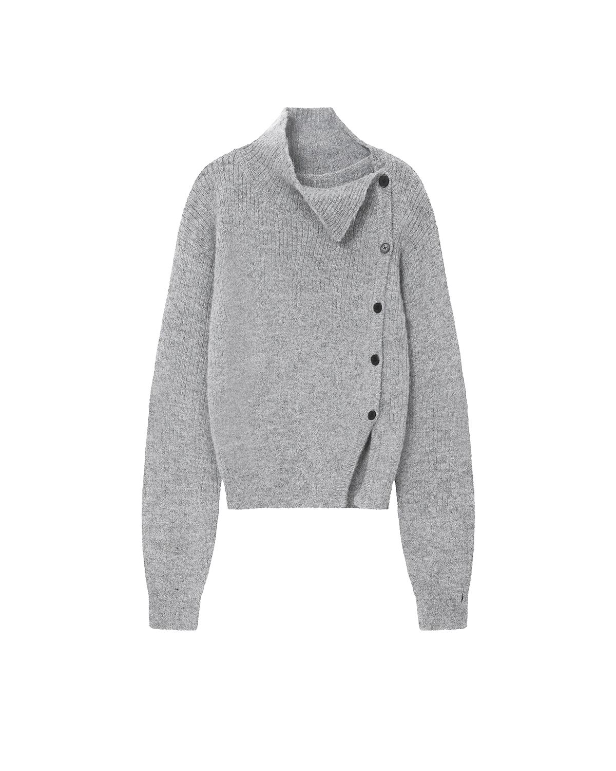 MUSINSA | MISEKI SEOUL Side button knit GREY