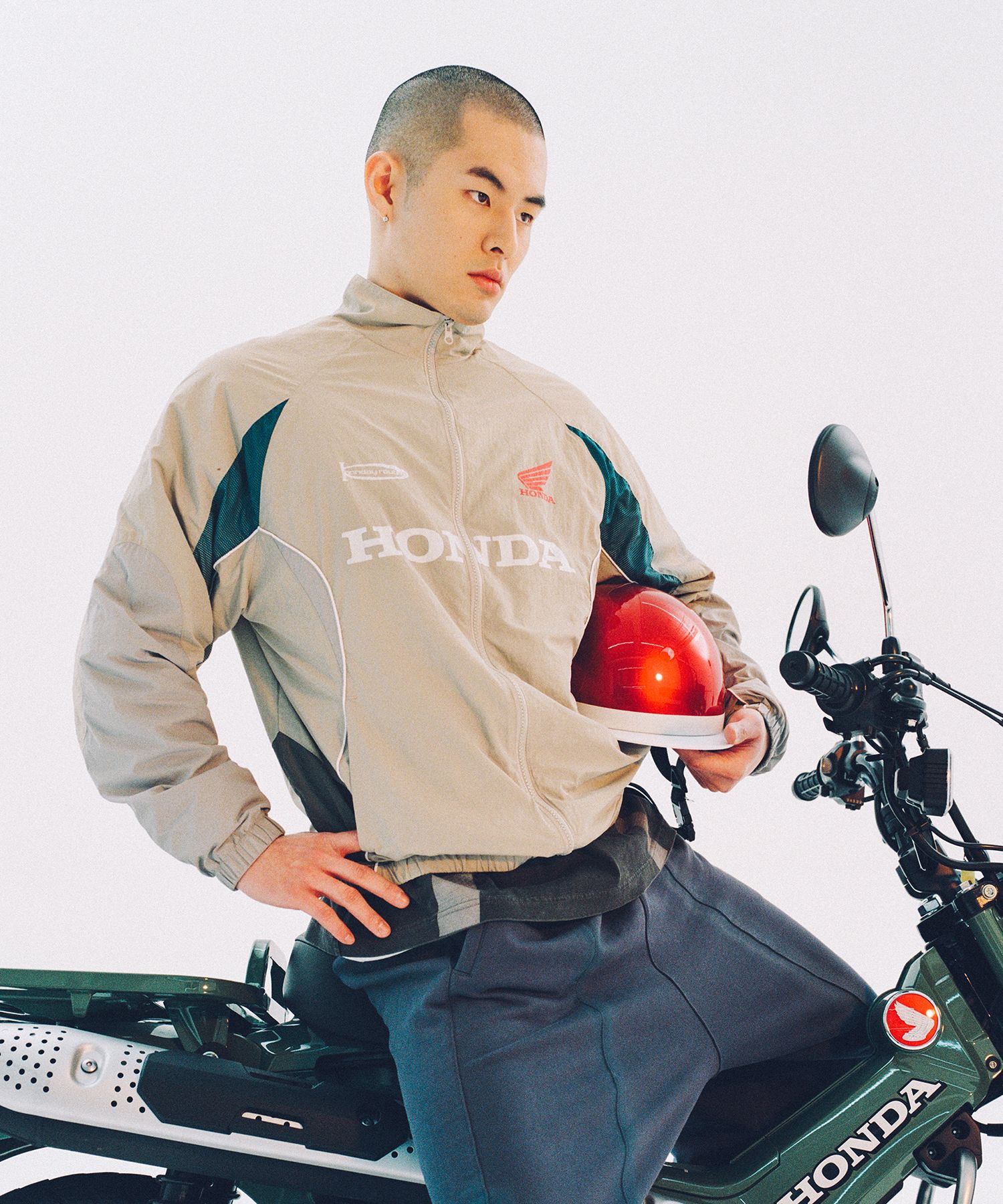 MUSINSA | Honda Motorcycle Honda Track Zip up Jacket Beige