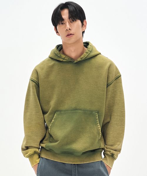 MUSINSA | SOVERMENT 890G Cut Bleach Hood - Acid Khaki