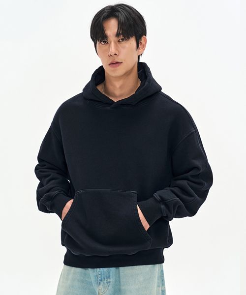 MUSINSA | SOVERMENT 890G Mud Dying Hood - Dusky Navy Black