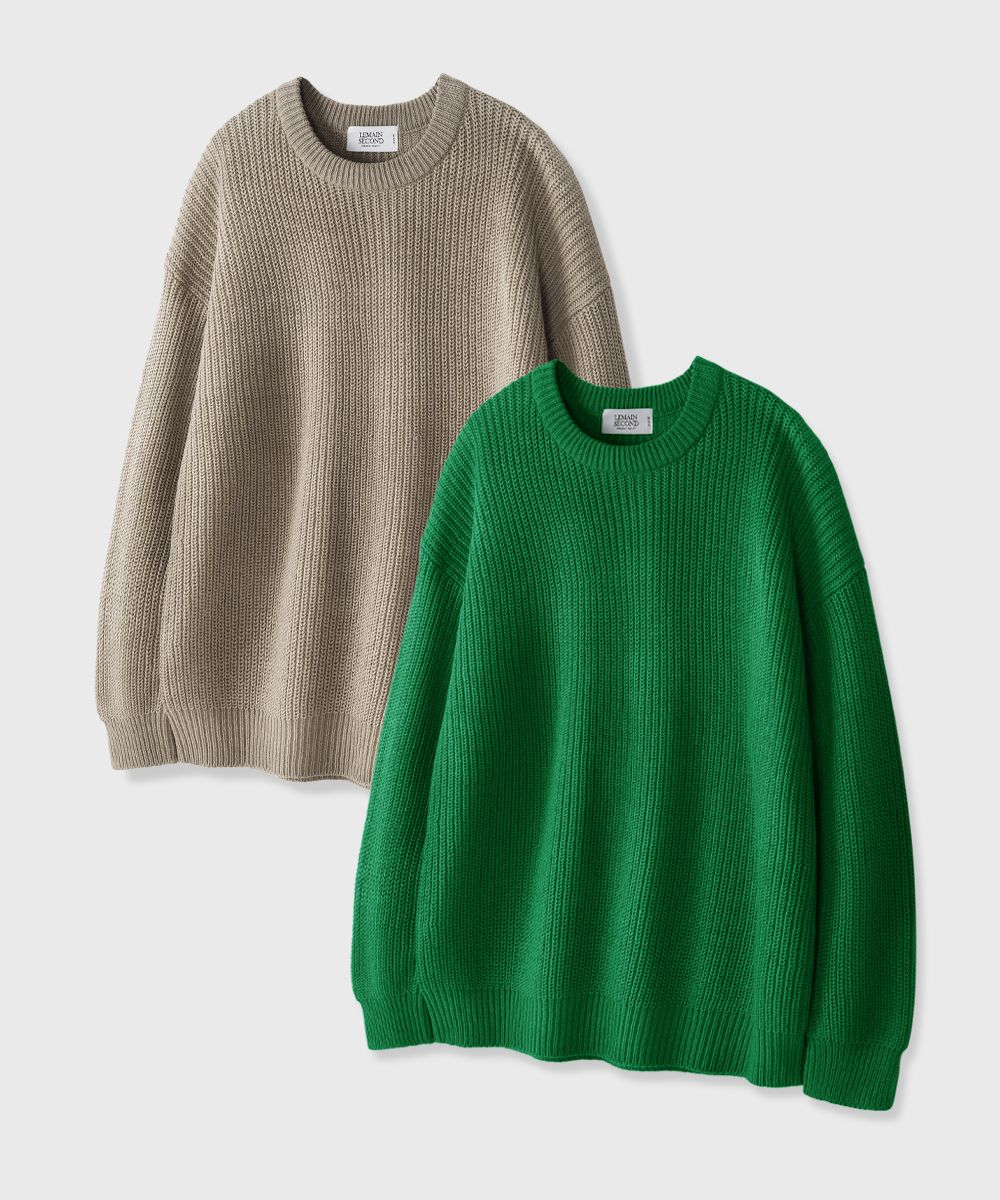 MUSINSA | LEMAIN SECOND [2PACK] OVERFIT VOLUME WASHABLE CREW-NECK HACHI ...