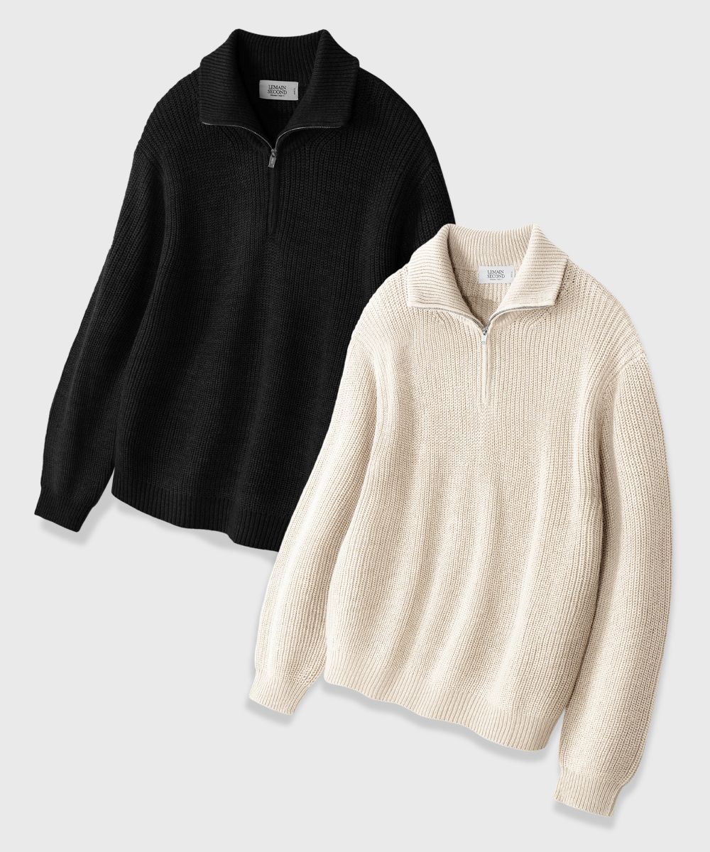 MUSINSA公式 | LEMAIN SECOND [2PACK] OVERFIT VOLUME WASHABLE HALF ZIP-UP ...