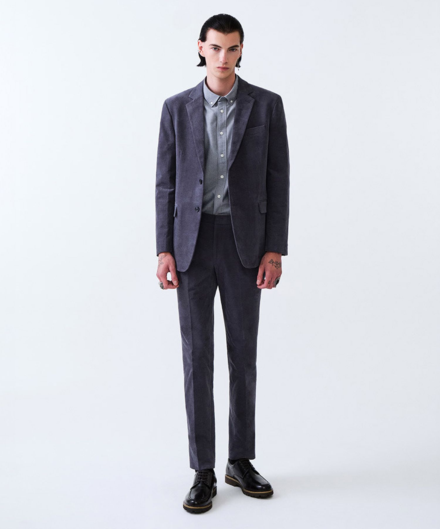 MUSINSA | STCO Classic fit washed moleskin suit set-up (blue)