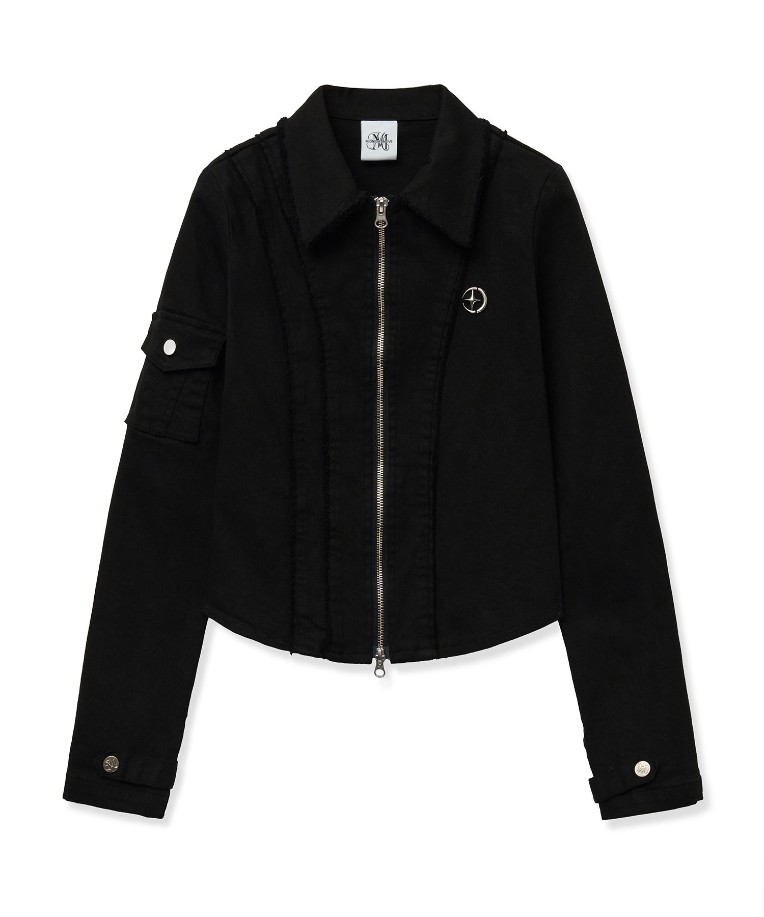 MUSINSA | MIDNIGHT MOVE cut line jacket [black]