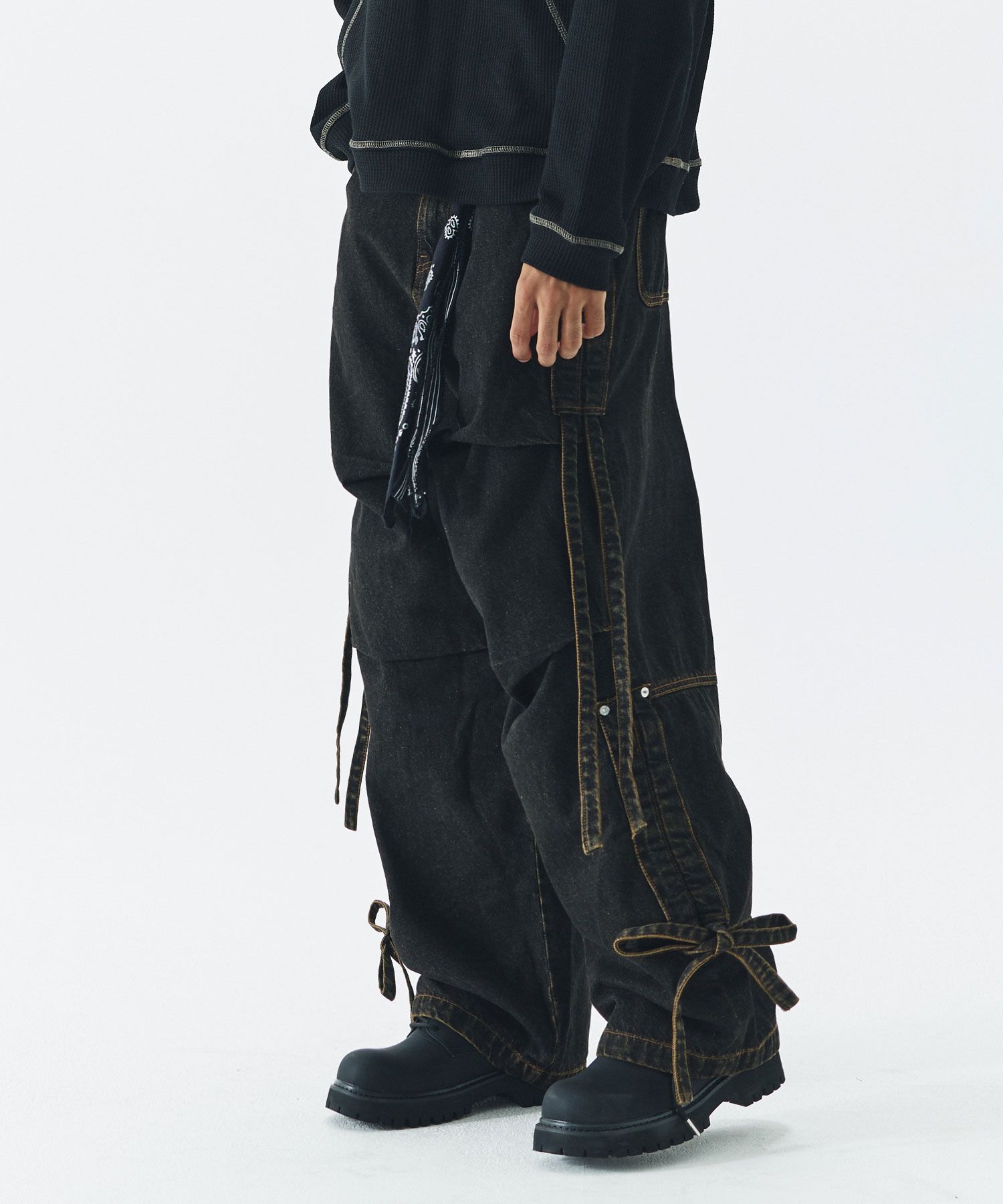 MUSINSA | HEDER HELEN VTG Patched gene denim PT black