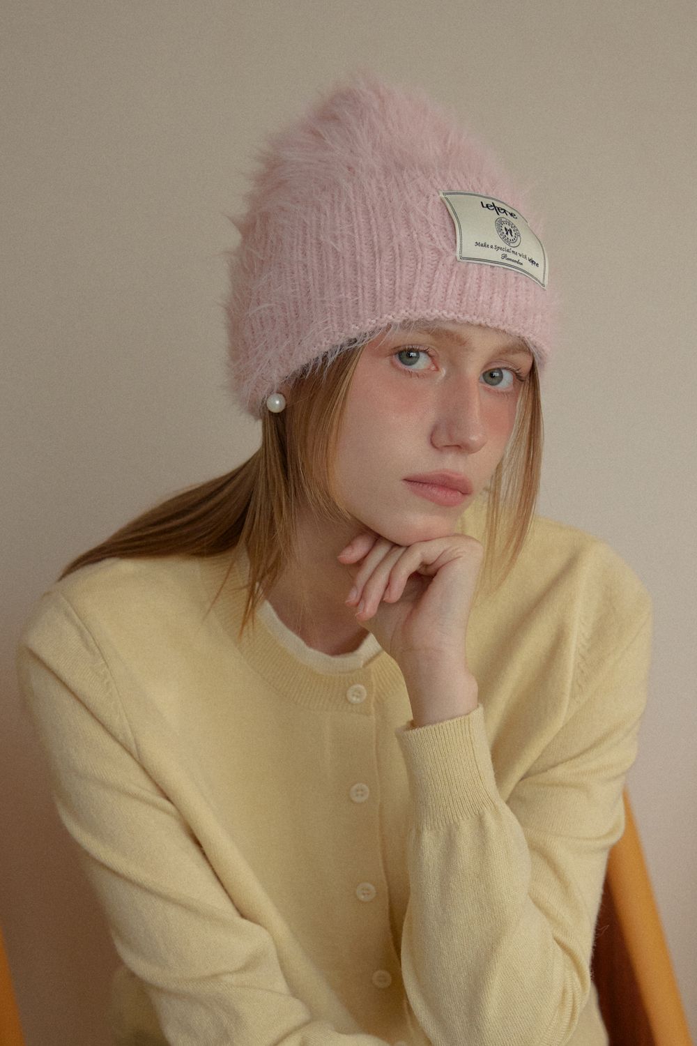 MUSINSA | LETERIE LR LABEL ANGORA BEANIE_LAVENDER