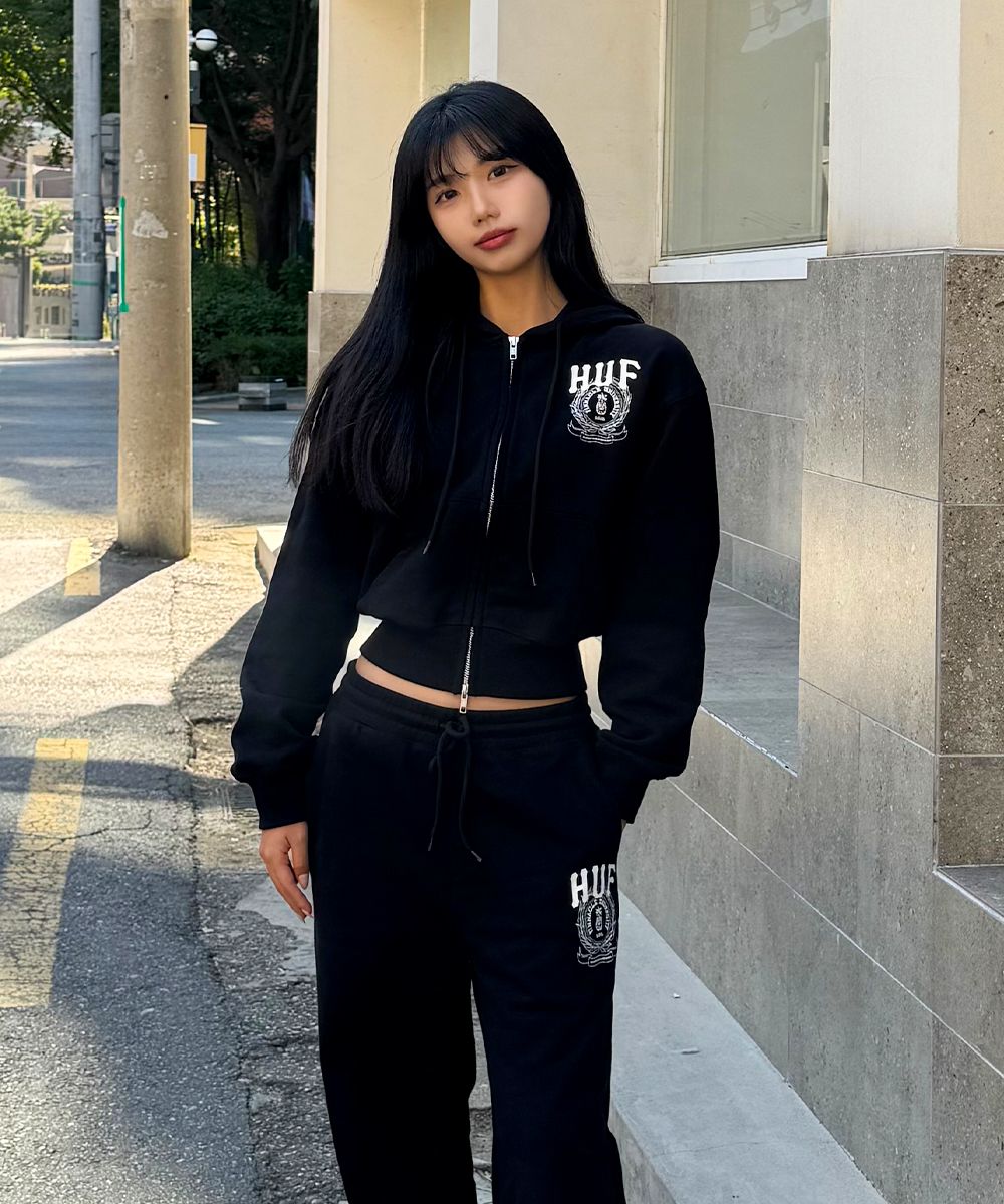 MUSINSA公式 | HUF (W) HUF x REDDY PINNACLE UNIVERSITY HOODIE ZIP UP [BLACK]