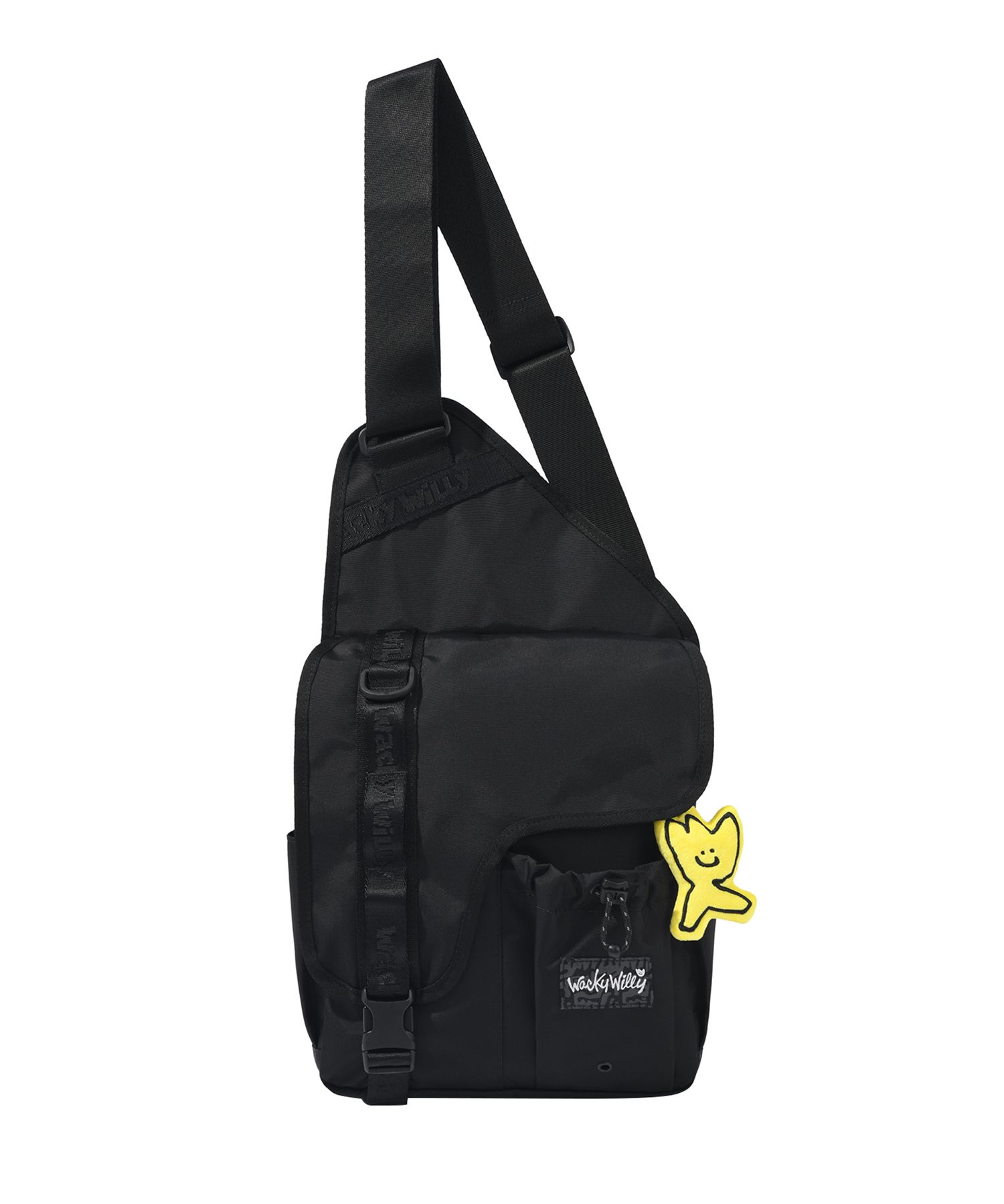 MUSINSA | WACKY WILLY Cordura Webbing Body Bag Black