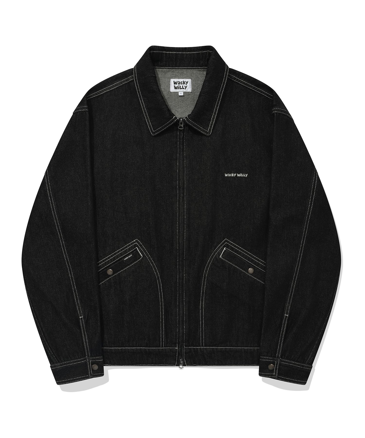 MUSINSA | WACKY WILLY [24FW] Denim Trucker Jacket Black