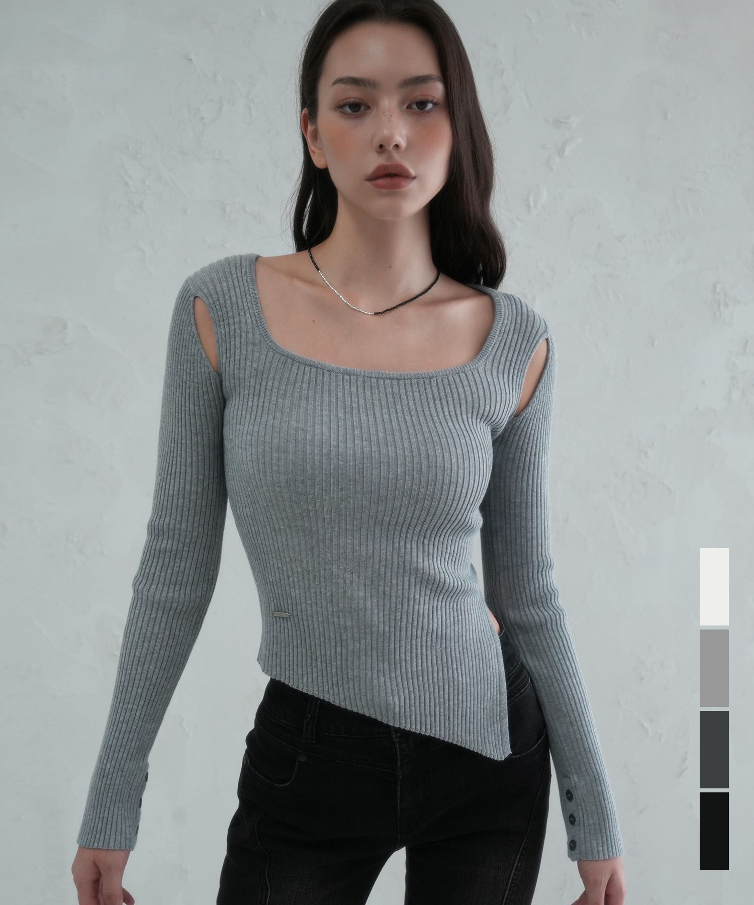 MUSINSA | AVANDRESS Hilda Shoulder-hole Knit - 4COL
