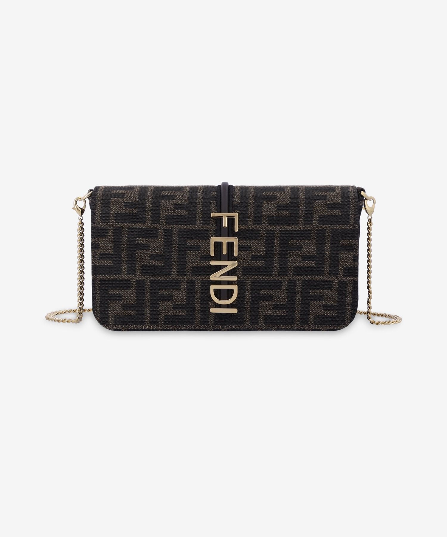 MUSINSA | FENDI FF Jacquard Fendigraphy Chain Wallet Pouch Bag - Brown ...