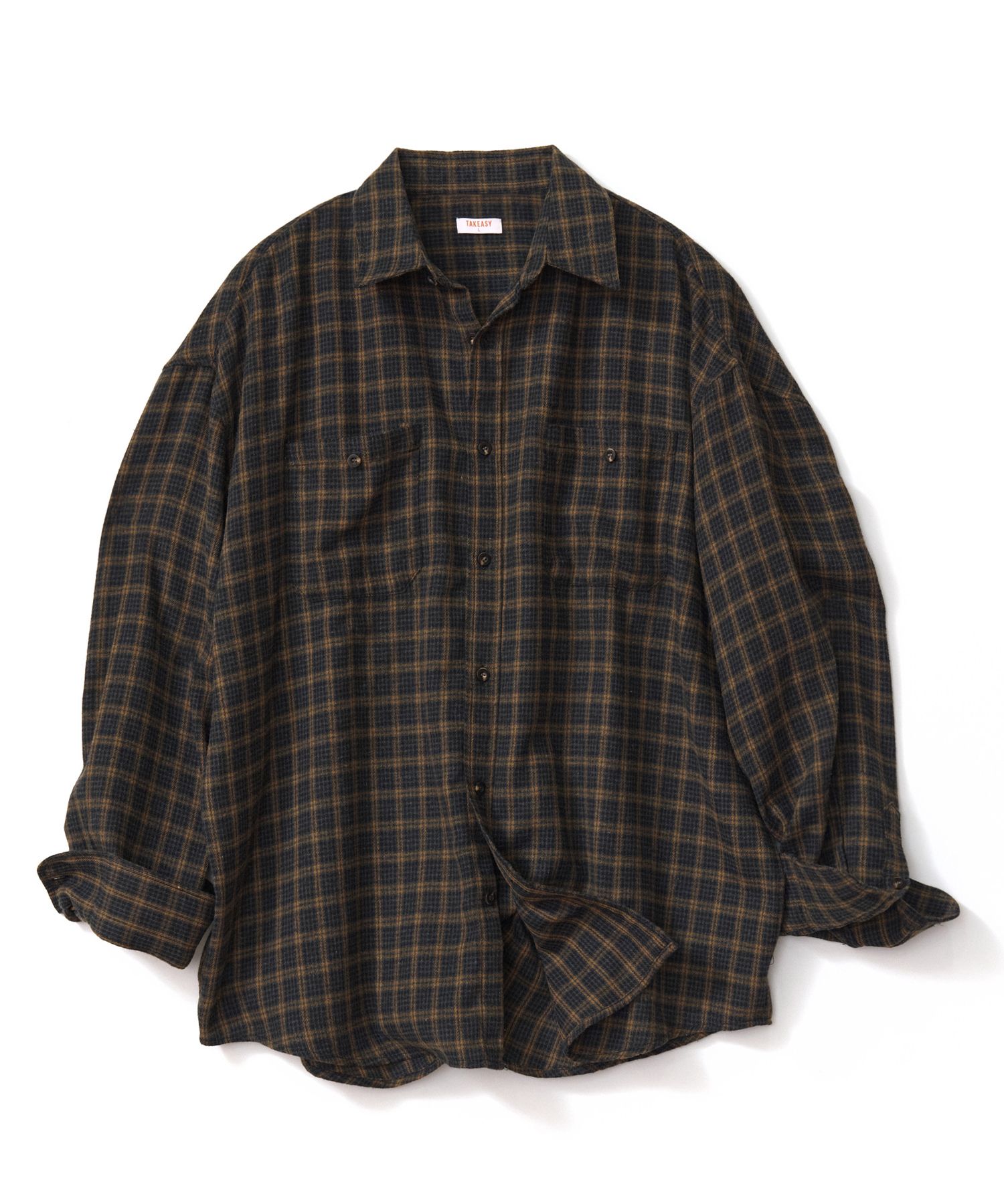 MUSINSA | TAKEASY Vintage Over Duplin Check Shirt (Charcoal)