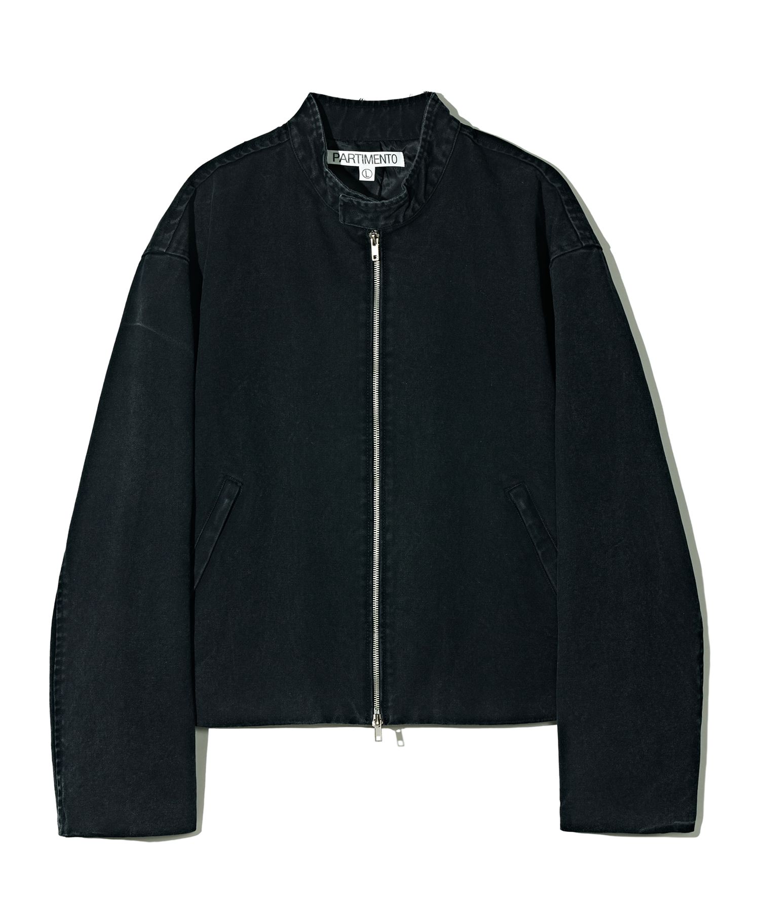 MUSINSA | PARTIMENTO VTG Washed Biker Jacket Black