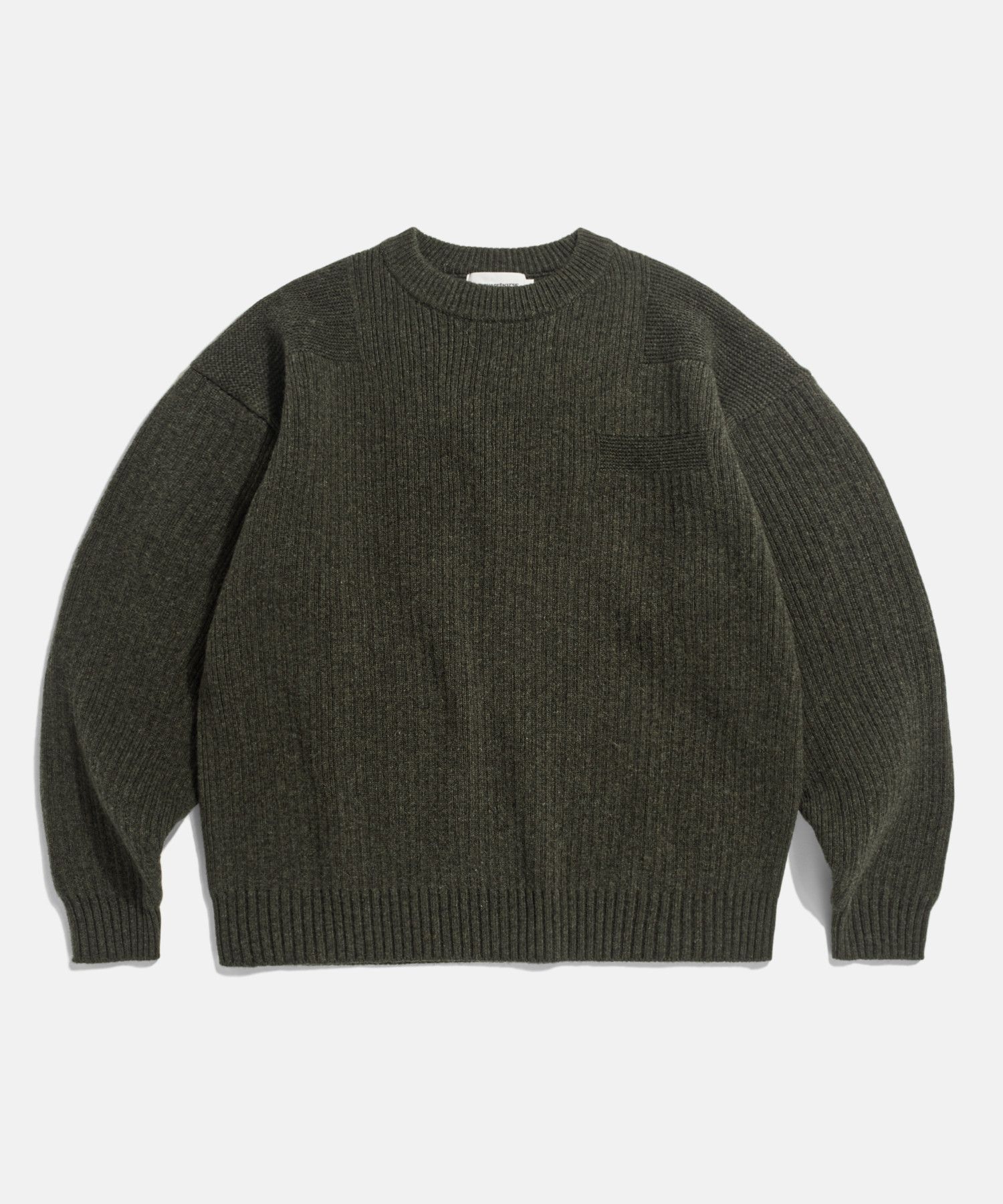 MUSINSA | ESPIONAGE Commando Knit Sweater Olive