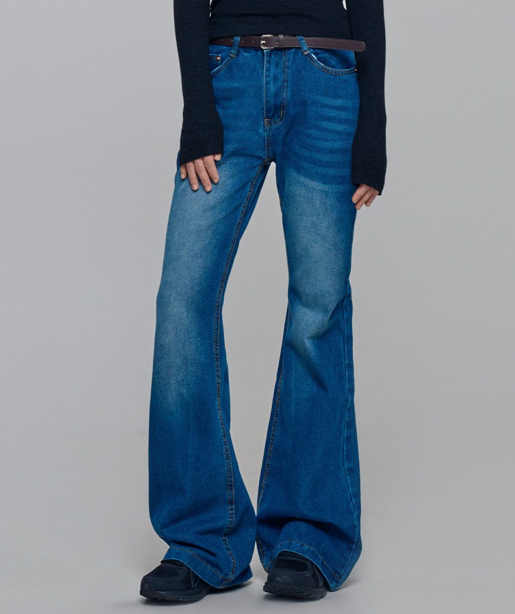 MUSINSA | CHICKS Ellie Low Bootcut Pants Dark denim