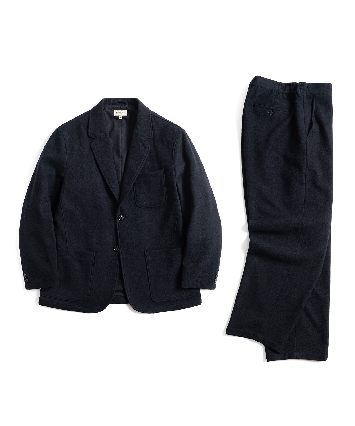 MUSINSA | WILD BRICKS ANP WOOL LIBRARY SUIT (navy/2pcs)