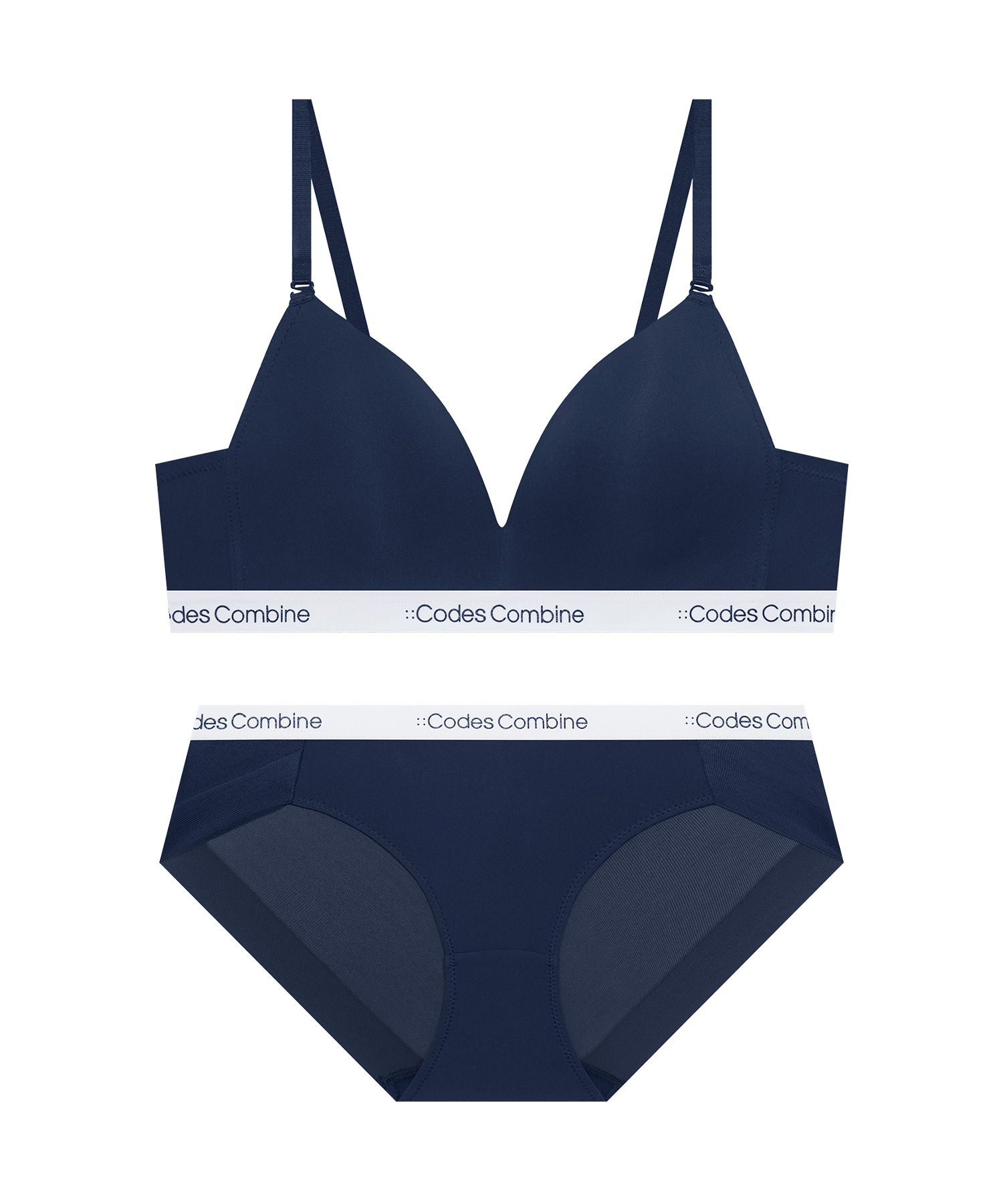 MUSINSA | CODESCOMBINE INNERWEAR Aerocool triangle logo bralette panty ...