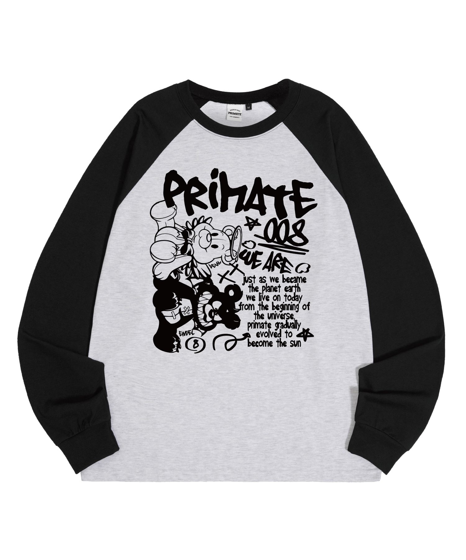 MUSINSA公式 | PRIMATE ANGELDEM Raglan Overfit Long Sleeve 5 COLORS