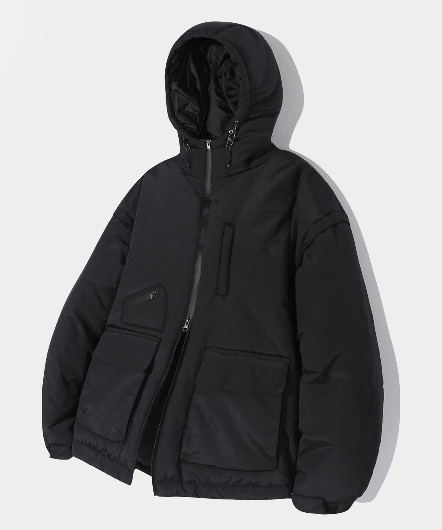 MUSINSA | DIMITRI BLACK VLAD 2WAY Authentic Hooded Padding Jacket_Black