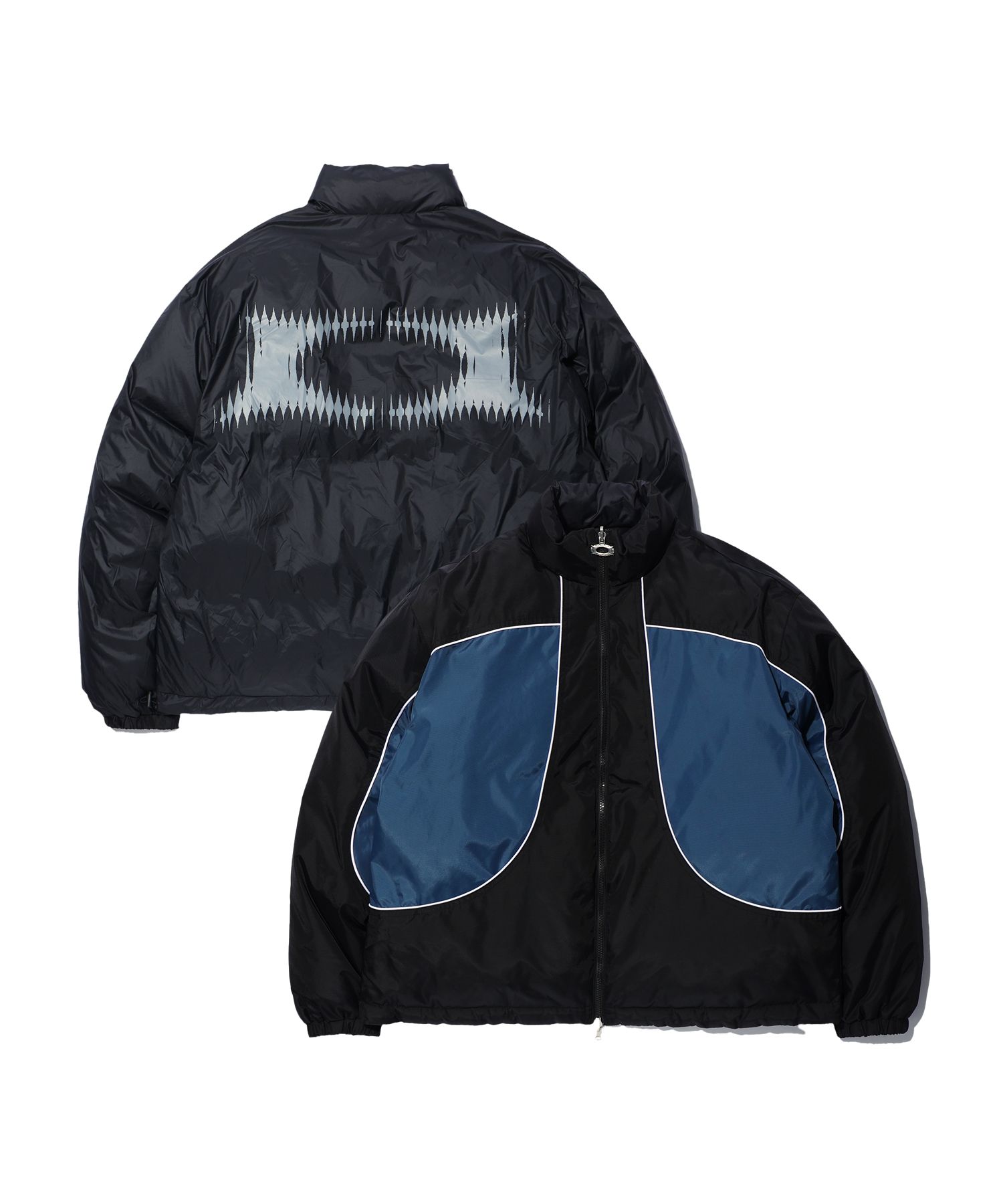 MUSINSA | CRITIC COLOR BLOCK REVERSIBLE PADDING JUMPER BLACK