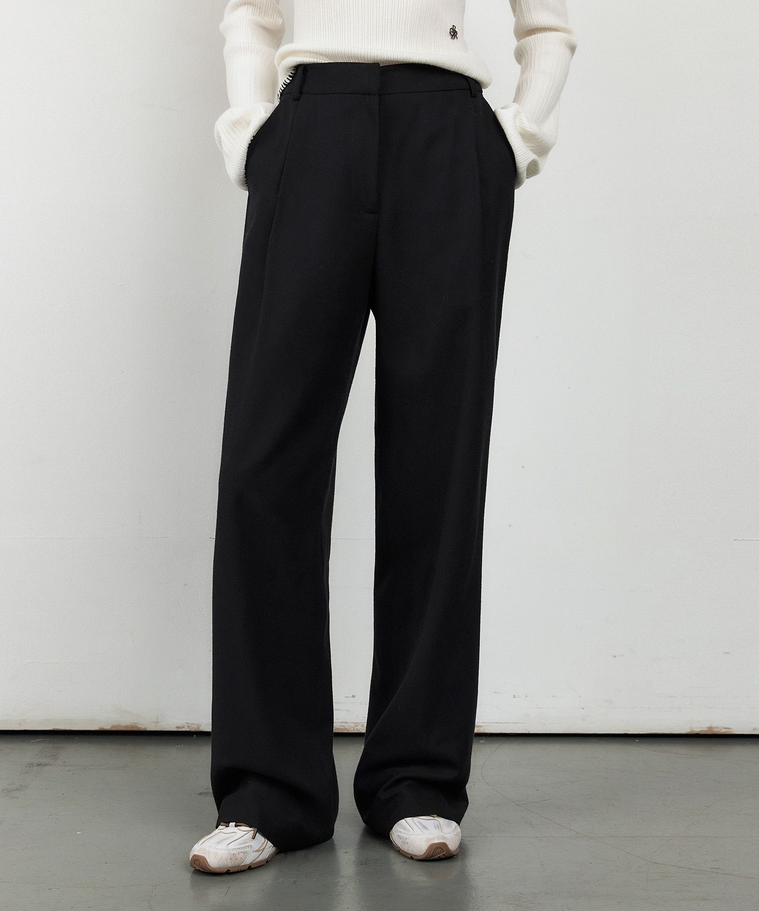 MUSINSA | CITYBREEZE WOMAN Wool Blend Basic One Tuck Wide Hidden ...