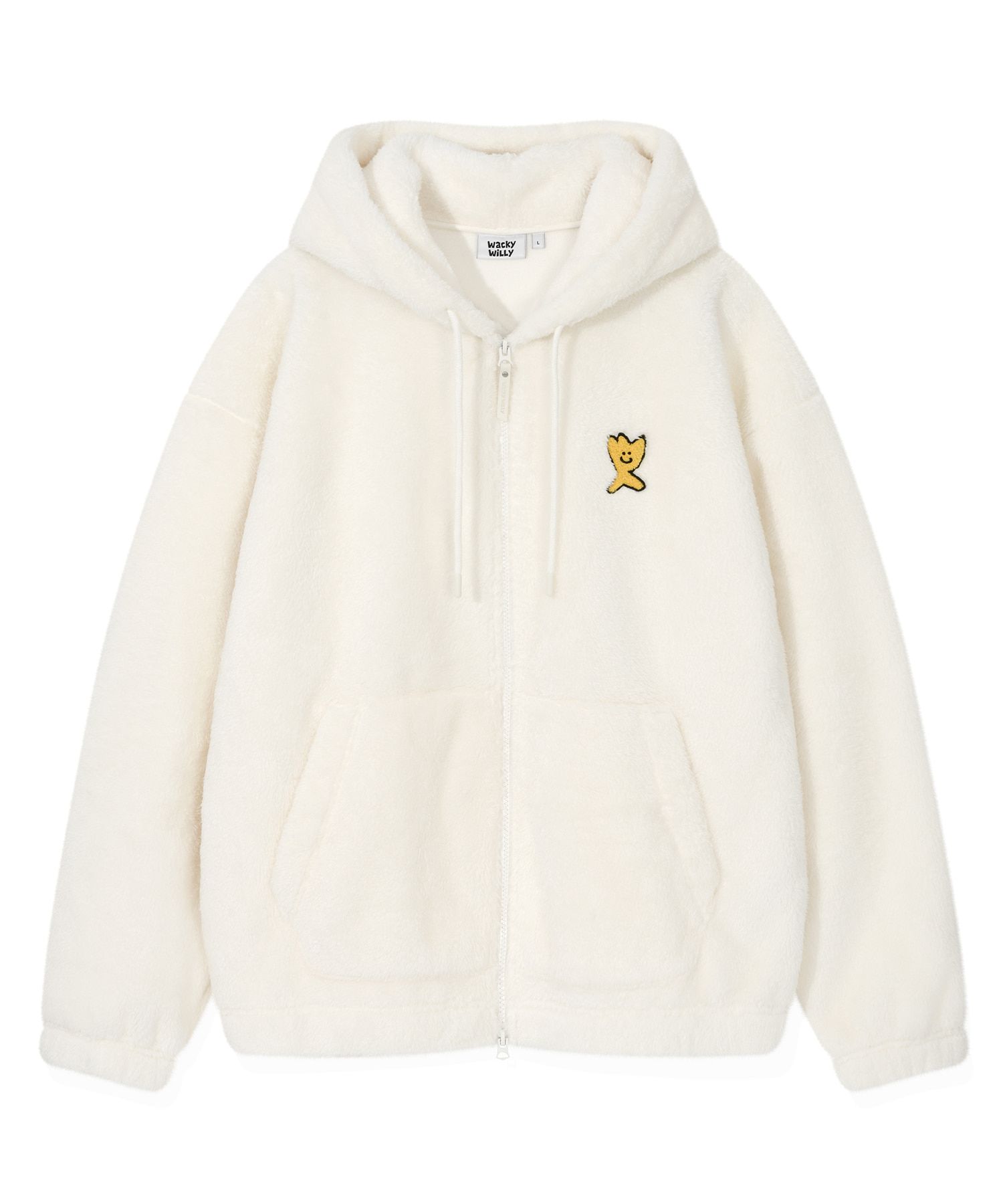 MUSINSA | WACKY WILLY Fluffy Hooded Jumper Cream