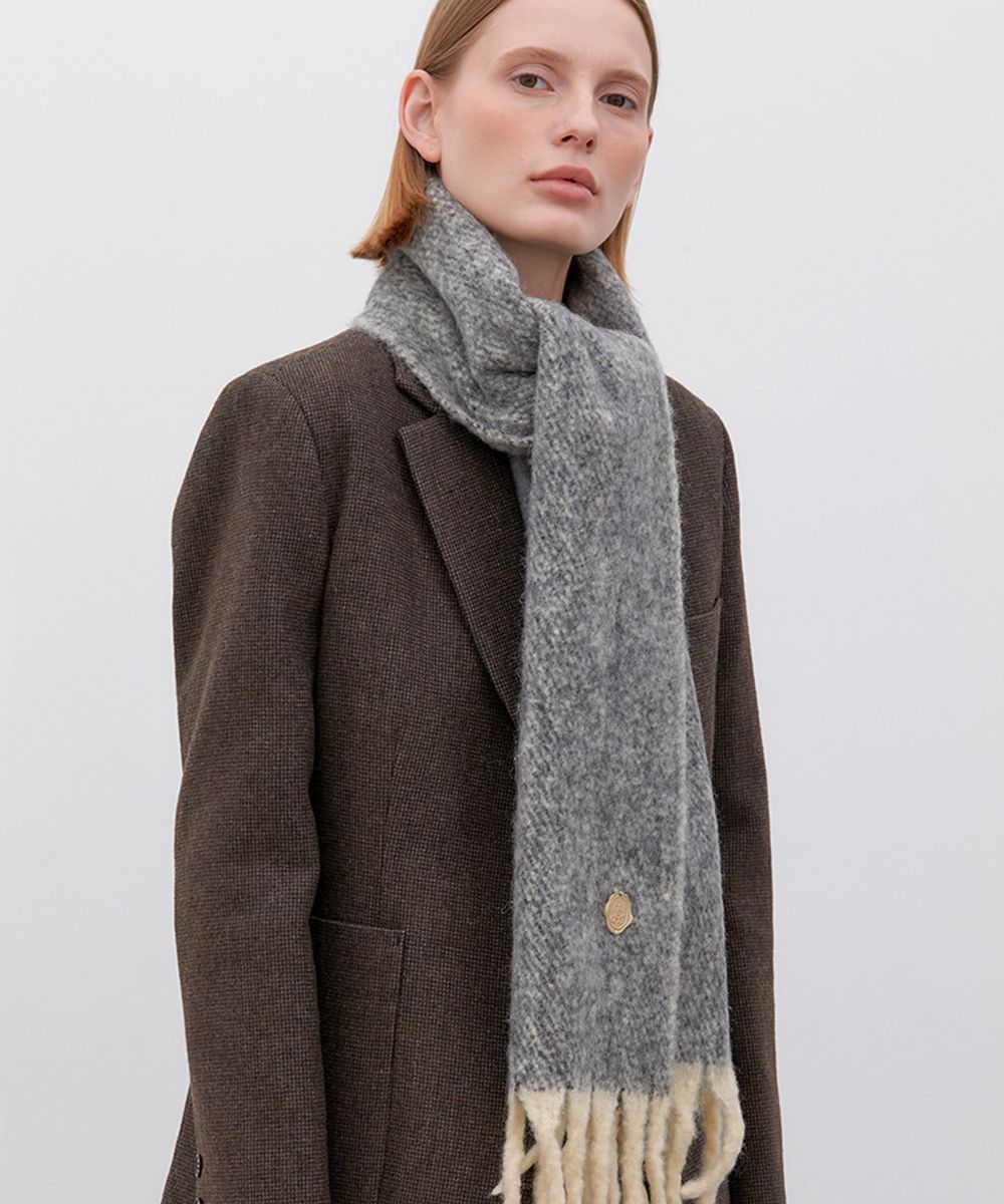 MUSINSA | HALDEN classic two tone wool muffler (M037_charcoal)