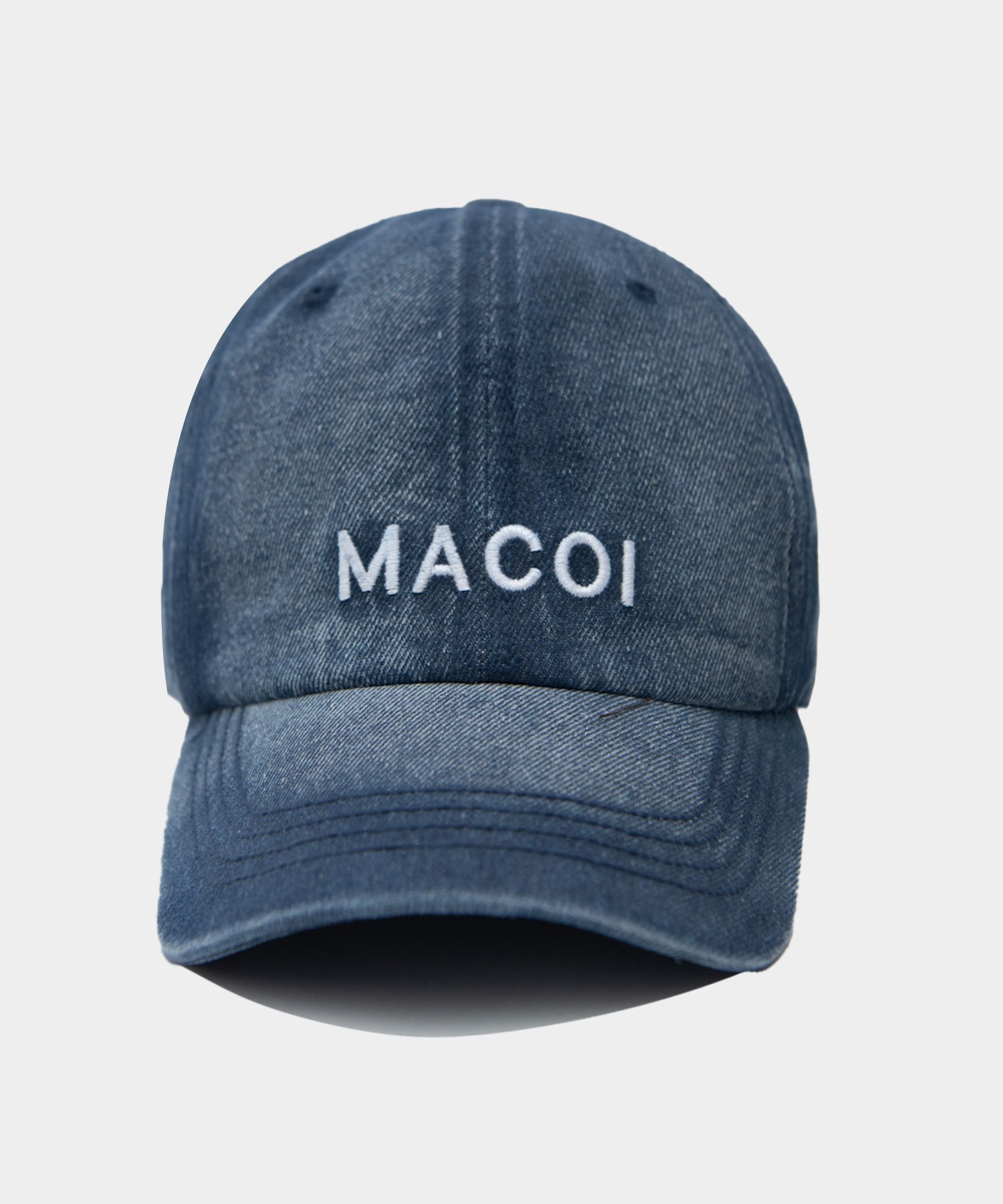 MUSINSA | MACOI Stitch Washed Denim Relaxed Fit Hat [Denim]