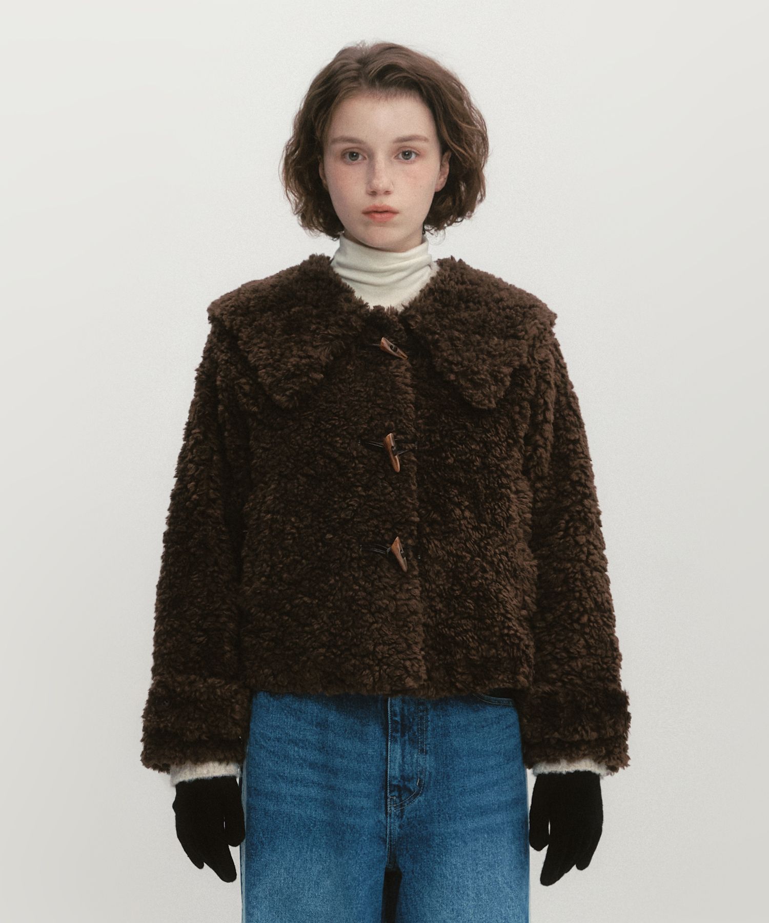 MUSINSA | FALLETT Soft Fur Duffle Coat Brown