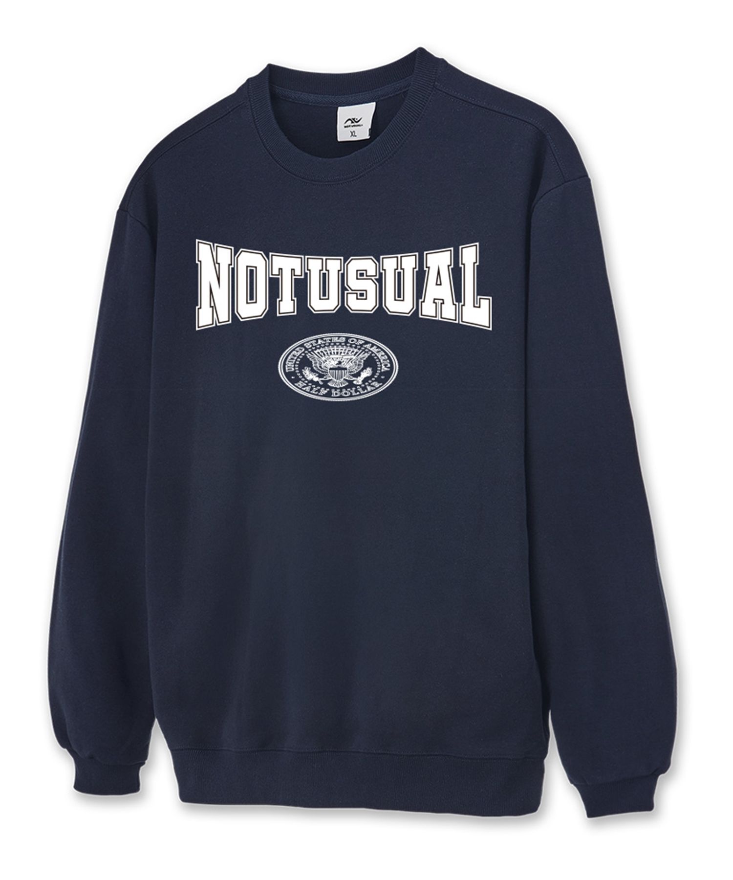 MUSINSA | NOTUSUAL Wide Arch Man to Man [NAVY]