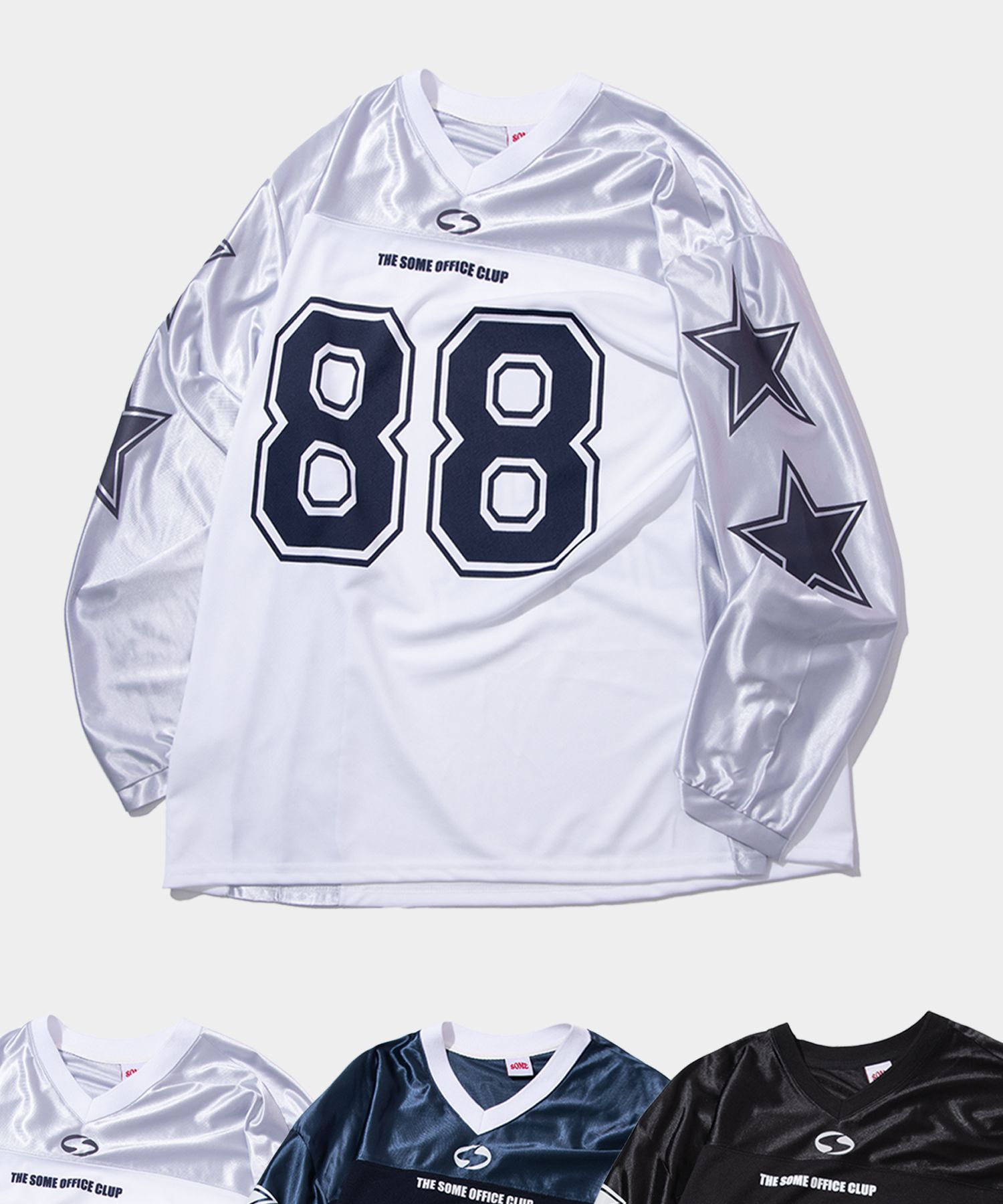 MUSINSA公式 | SOME PLACE Glossy Star 88 Color Block Overfit V-Neck ...