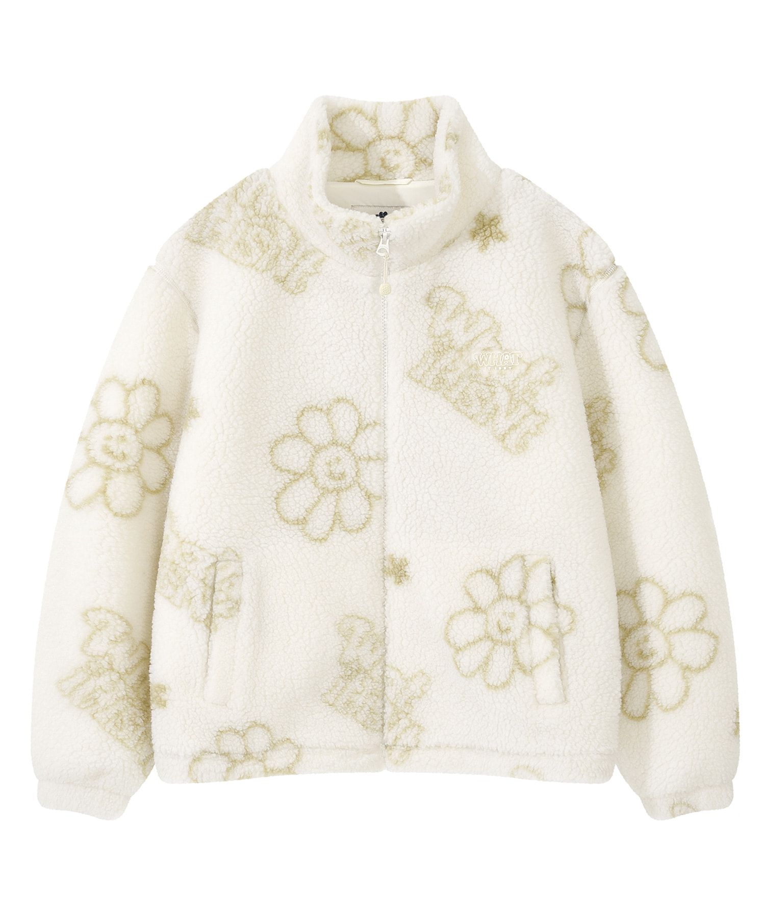MUSINSA | WACKY WILLY Women's Pattern Shearling Jacket Cream