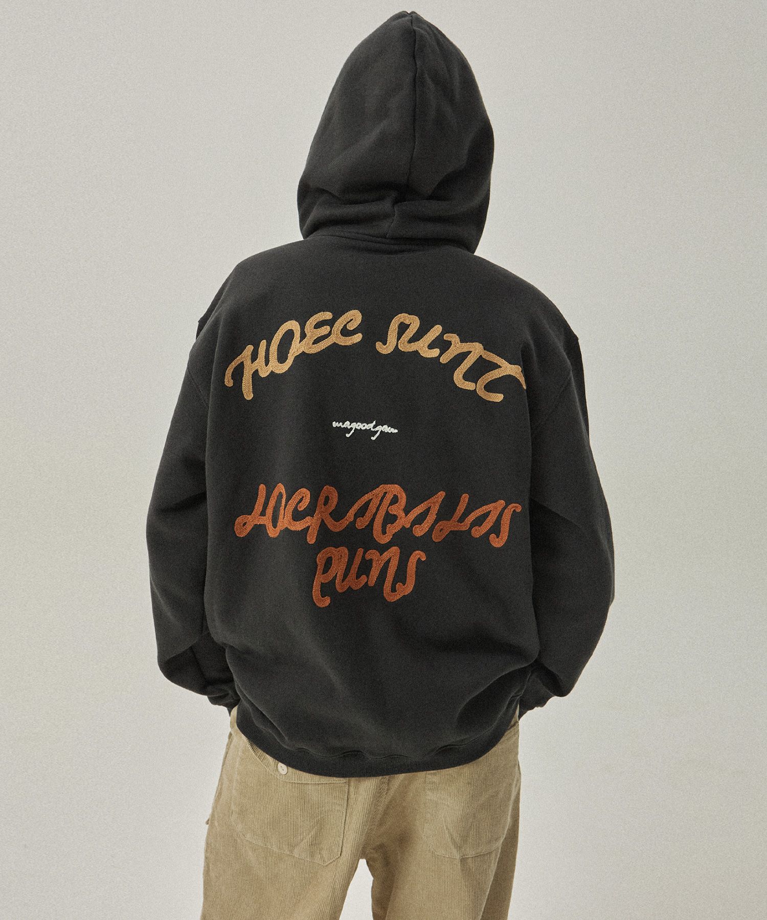 MUSINSA | MAGOODGAN Karudo 3158 Overfit Dark Grey Two Way Hooded Zip-up