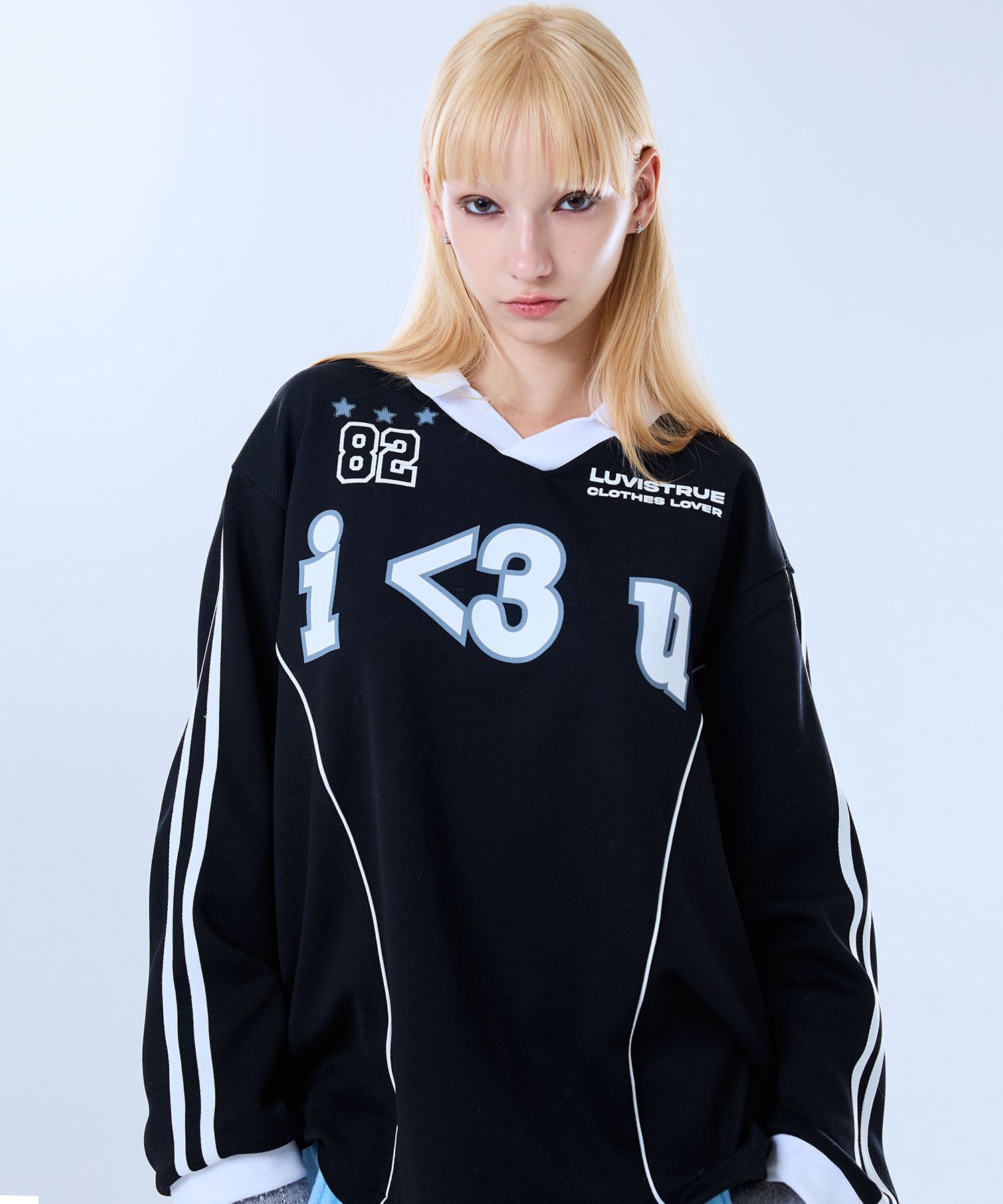 MUSINSA | LUV IS TRUE FS FOOTBALL TEE(BLACK)