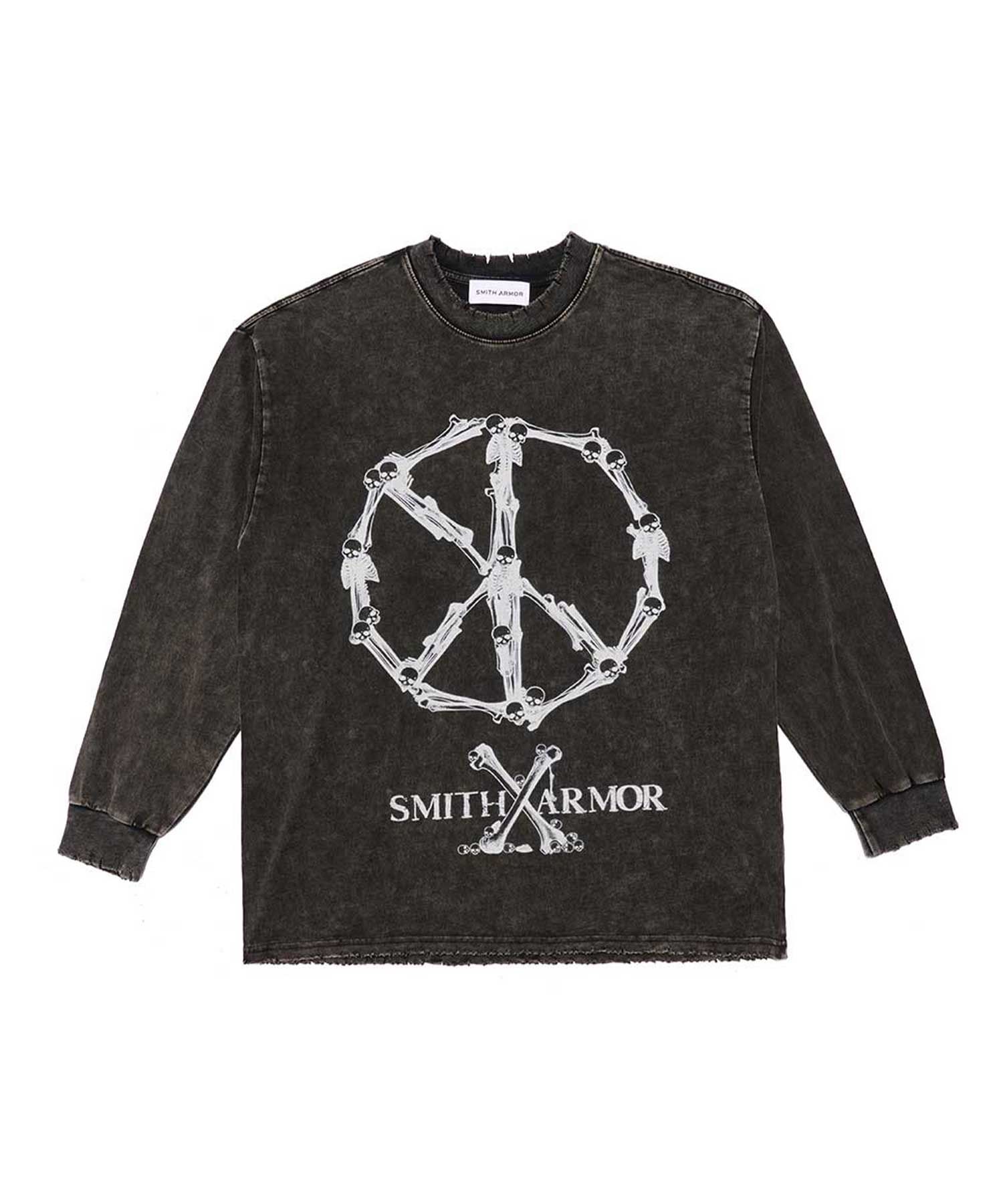 MUSINSA | SMITHARMOR SA Skull Wheel Printing Washing Man to Man