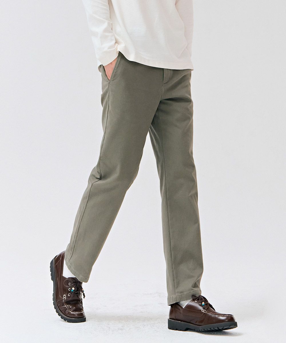 MUSINSA | CHASECULT Men's Straight Cotton Fleece Pants - Khaki