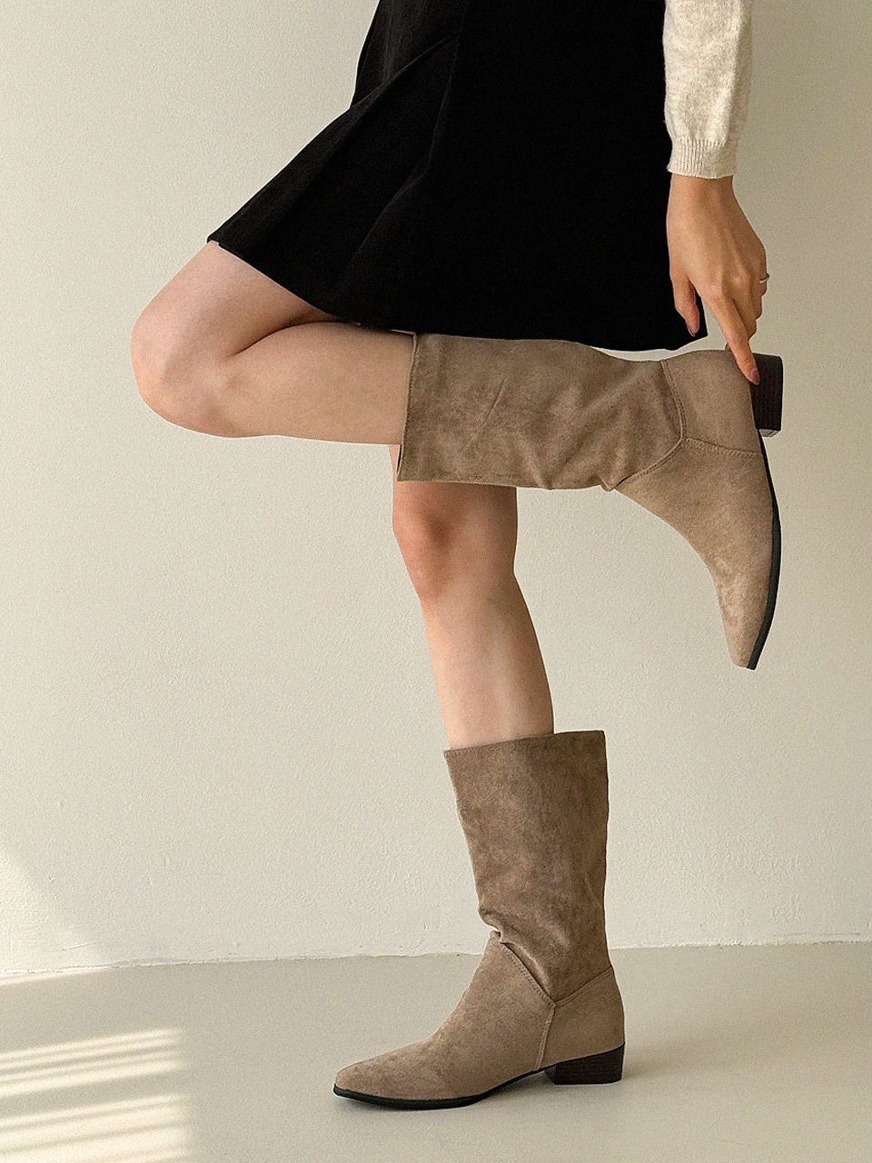 MUSINSA | FLORIDA STUDIO FL4424 Martigue Suede Western Mid Boots