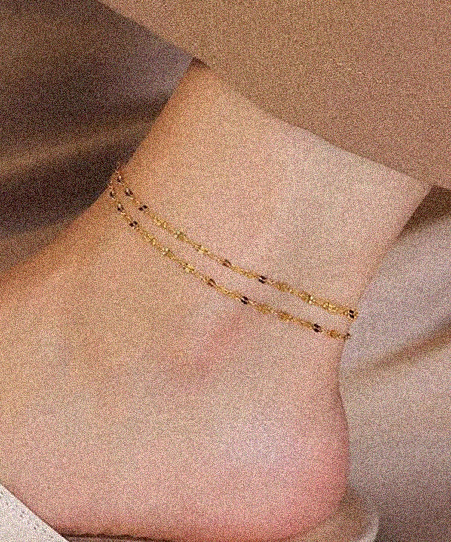 MUSINSA | SAINT SCOTT LONDON STJ-FA1529GD Almond Double Row Anklet