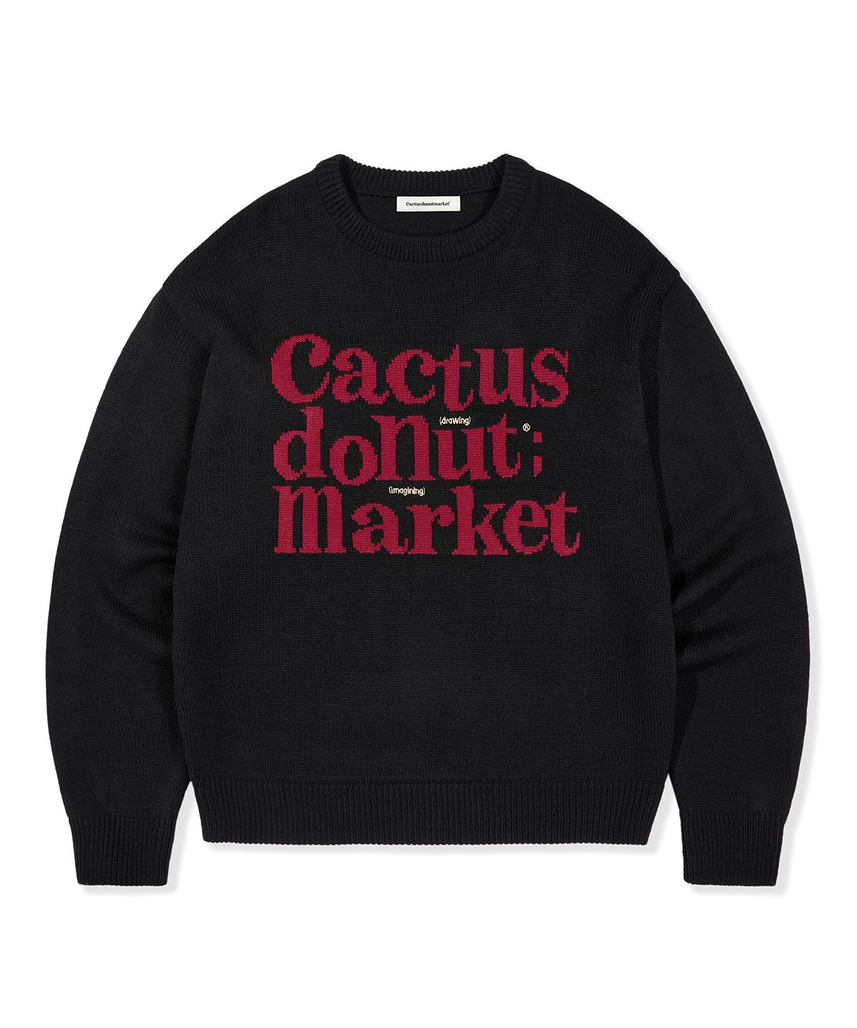 MUSINSA公式 | CACTUSDONUTMARKET CDM Basic Logo Sweater - Black