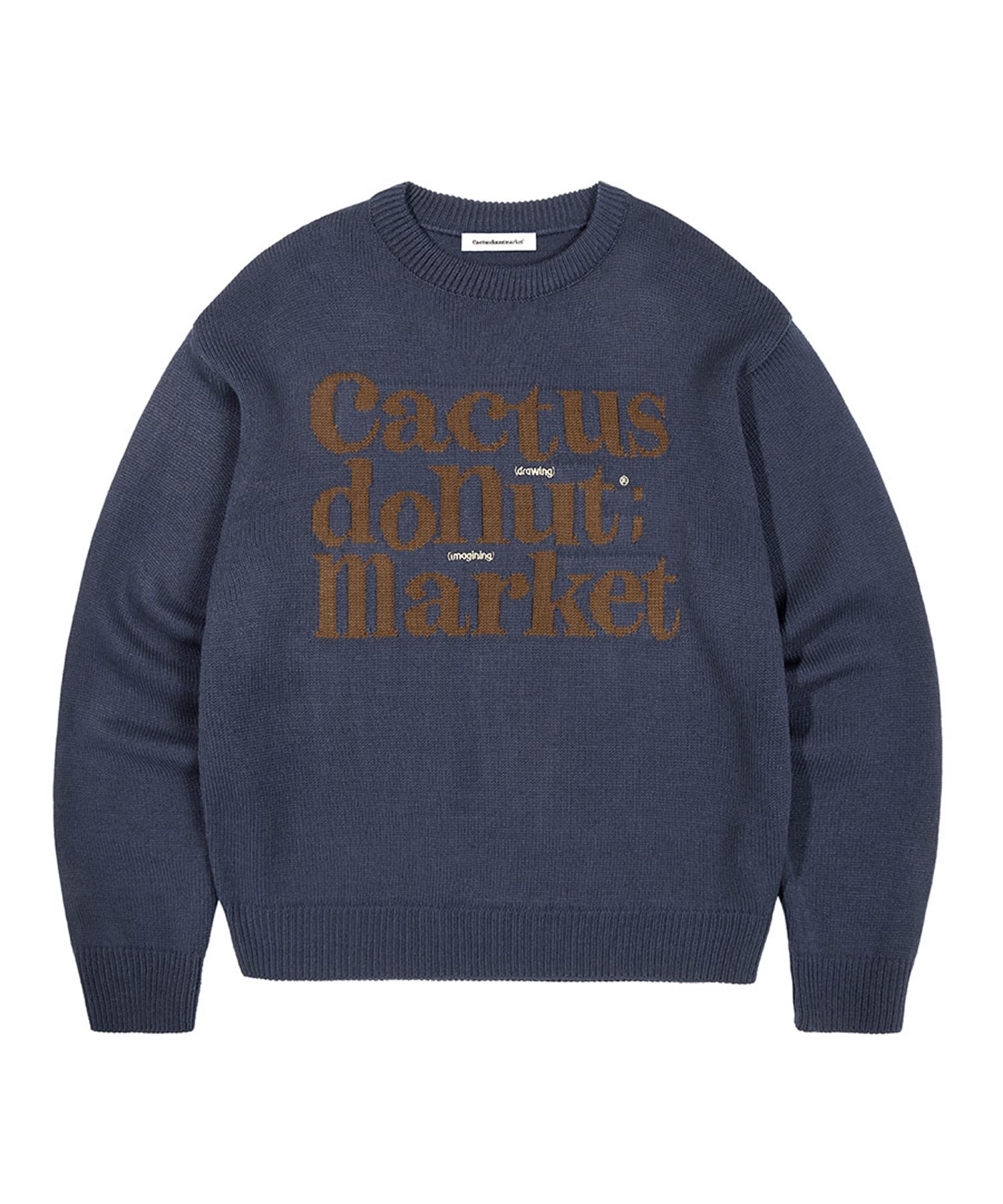 MUSINSA公式 | CACTUSDONUTMARKET CDM Basic Logo Sweater - Navy