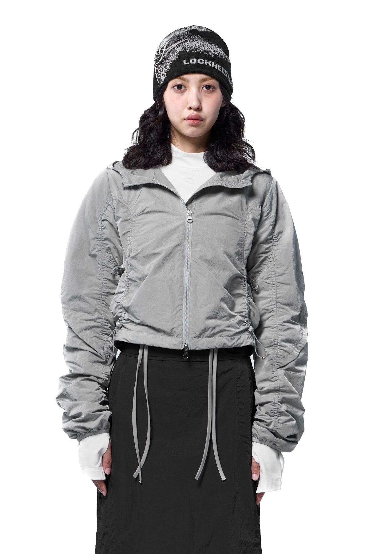MUSINSA公式 | LOCKHEED MARTIN CROP STRING JACKET (GREY)